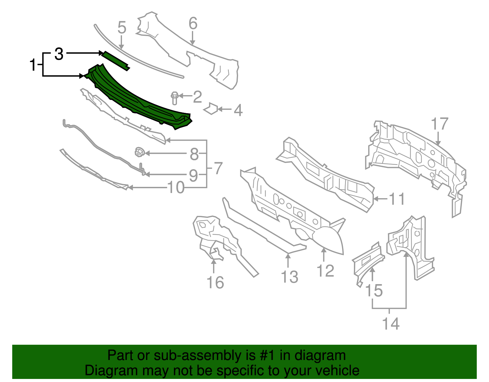 66862-JM00A - Cowl Grille 2008-2015 Nissan | Sullivan Brothers Nissan
