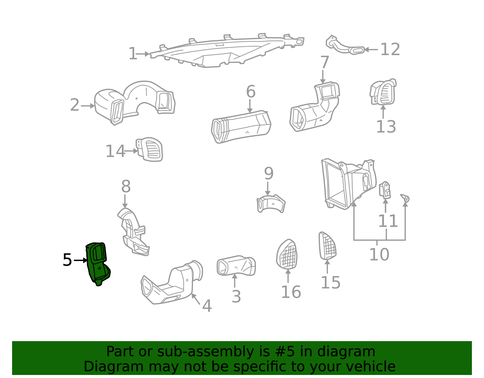 55845-0C010 - Center Duct 2000-2007 Toyota | Toyota San Diego Parts