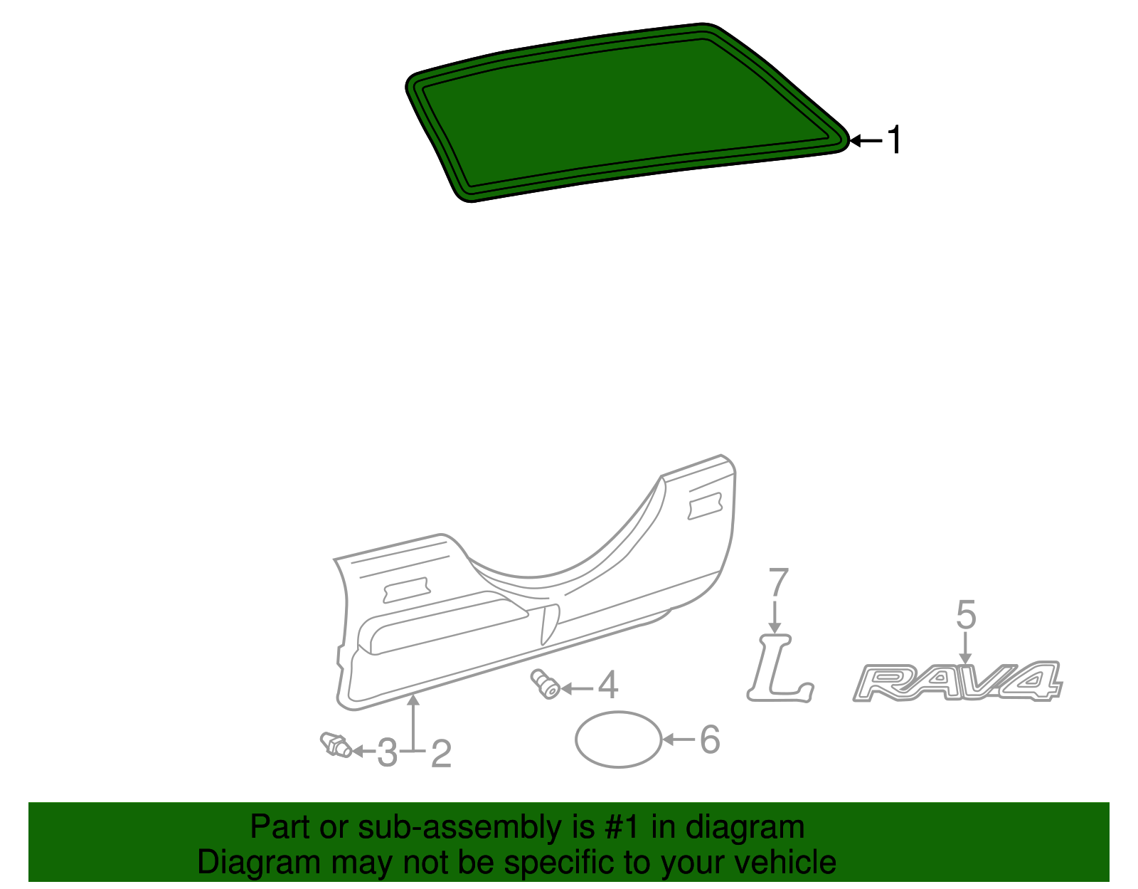 75573-42010 - Reveal Molding - 1996-2000 Toyota RAV4 | Toyota Parts ...
