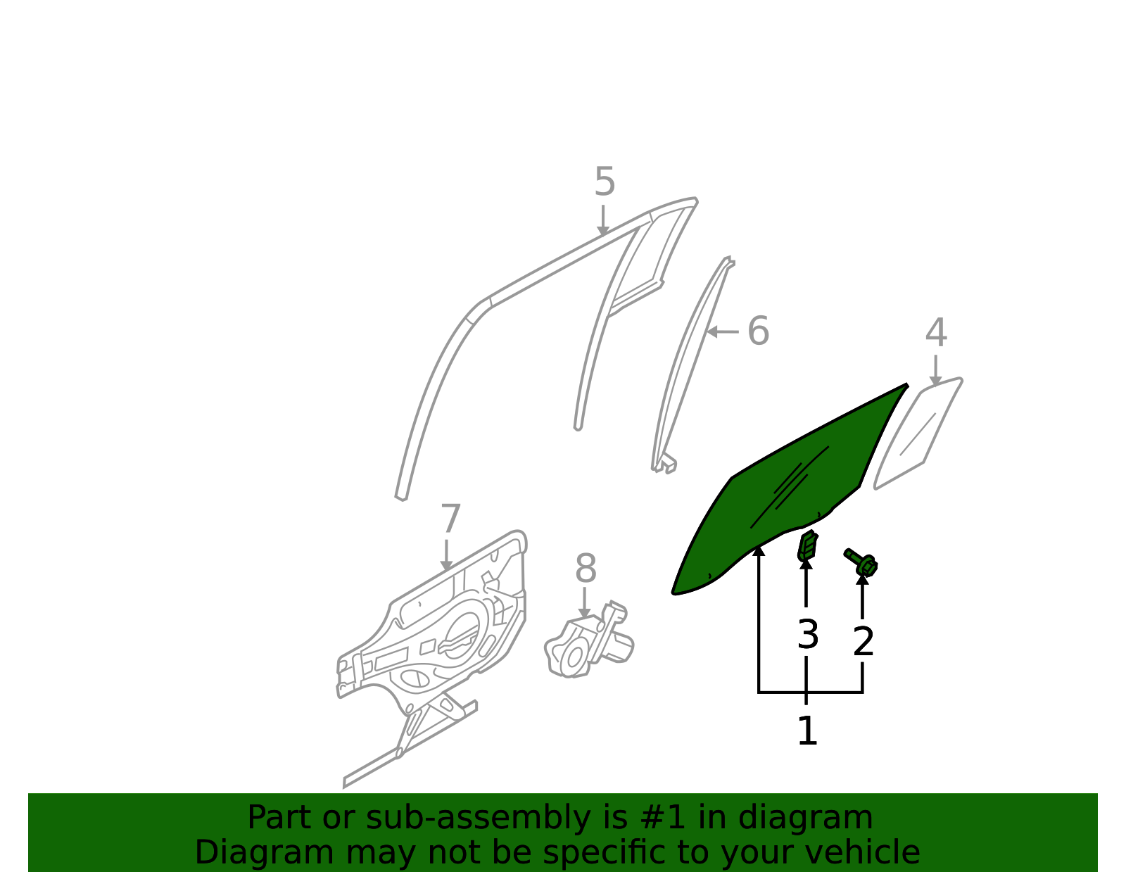 83410-3F010 - Movable Glass 2004-2006 Kia Amanti | Kia.Parts Store
