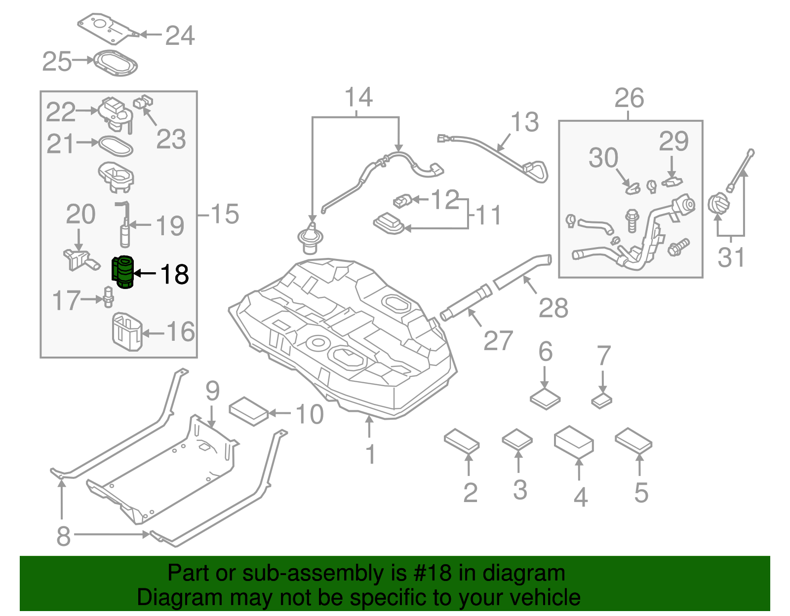 2016-2019 Hyundai Sonata Fuel Filter 31112-C1100 | OEM Parts Online