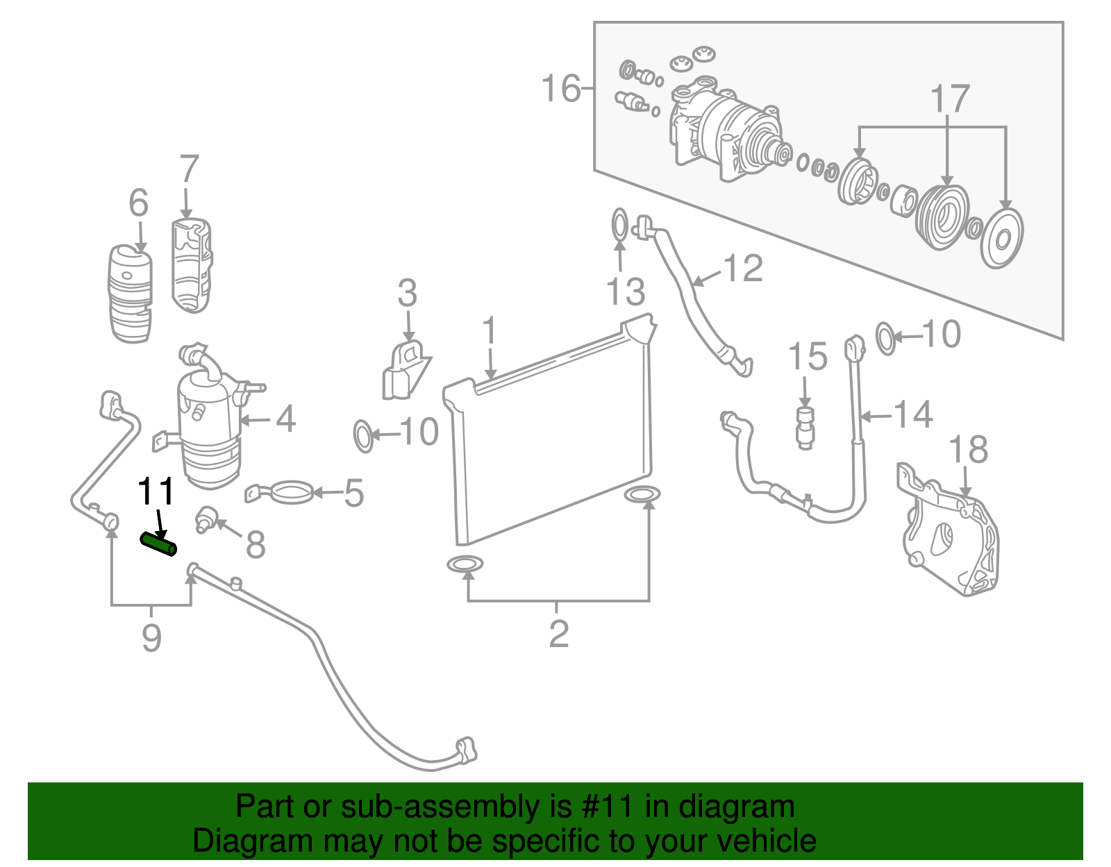1988-2009 GM Air Conditioning Orifice Tube 03096068 | Capital Chevy Parts