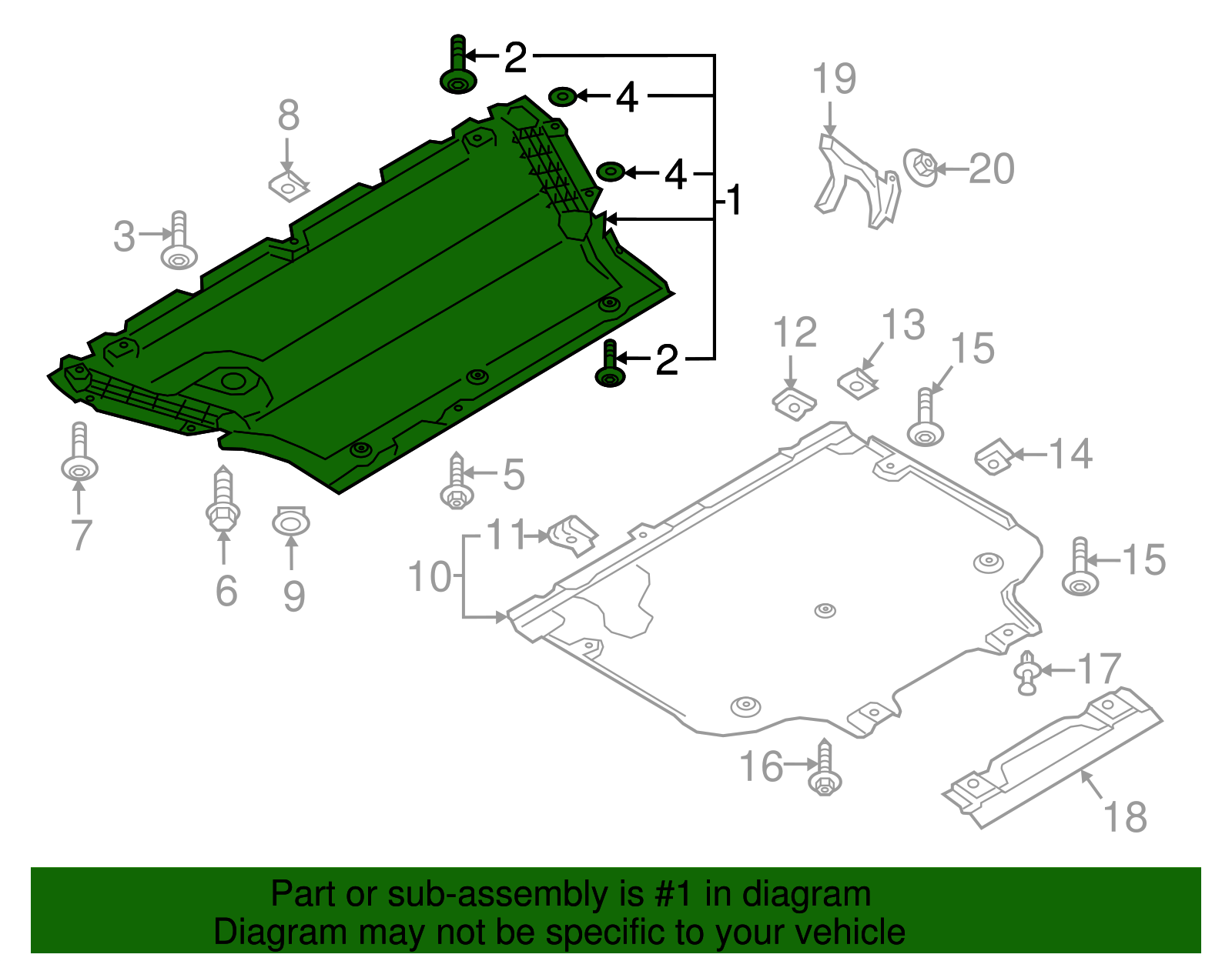 2019-2025 Audi A4 allroad Front Shield 8W0-863-821-G | Audi USA Parts