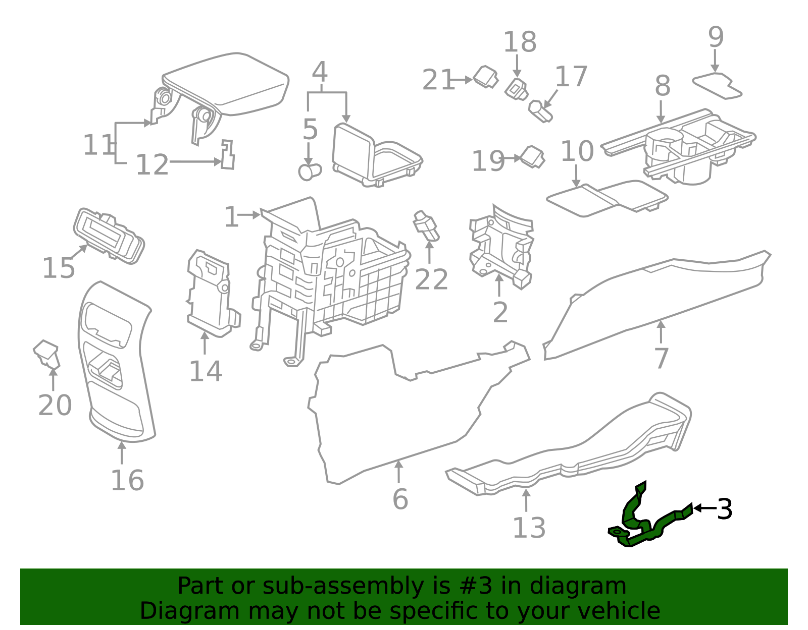 83411-TLA-A00 - Console Base Lower Bracket 2017-2022 Honda CR-V | Honda ...
