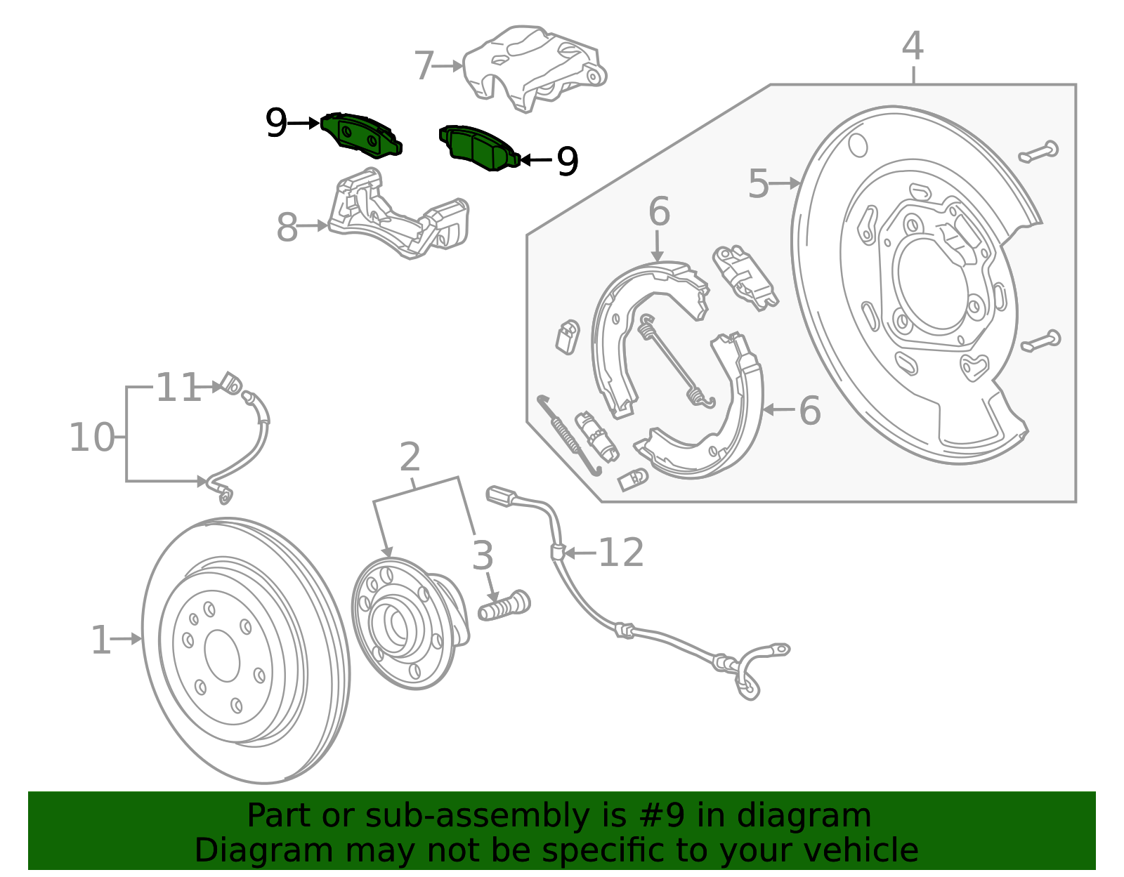 19421343 - Rear Disc Brake Pad Set with Springs 2008-2016 Cadillac | GM ...