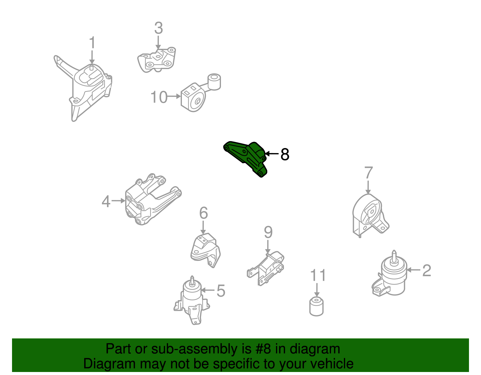 2007-2013 Nissan Altima Rear Insulator Mount Bracket 11332-JA00A ...