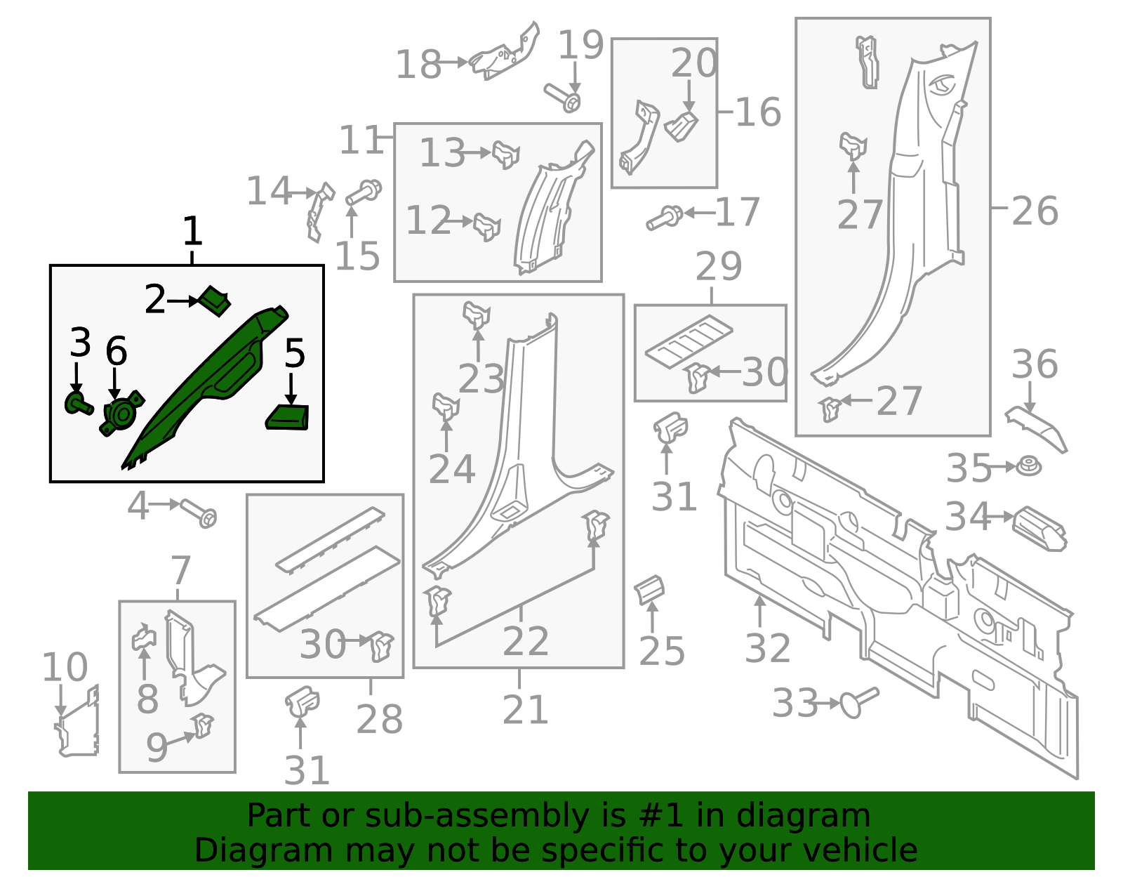 A-Pillar Trim Panel - OEM Interior Coverage JC3Z-2503598-BA ...