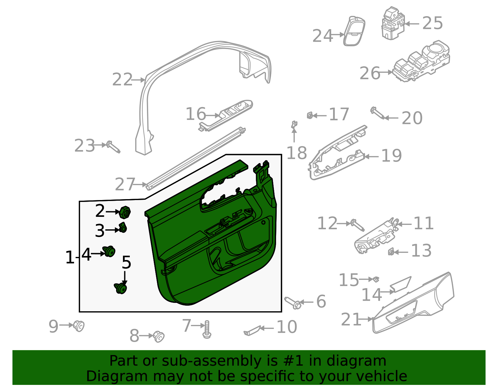 2021-2024 Ford Bronco Sport Door Trim Panel M1PZ-7823943-CB | Ford OEM ...
