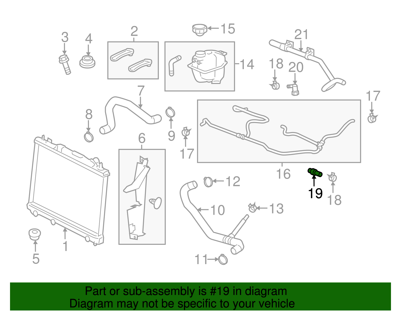 2011-2015 Cadillac CTS Radiator Surge Tank Inlet Hose Connector ...