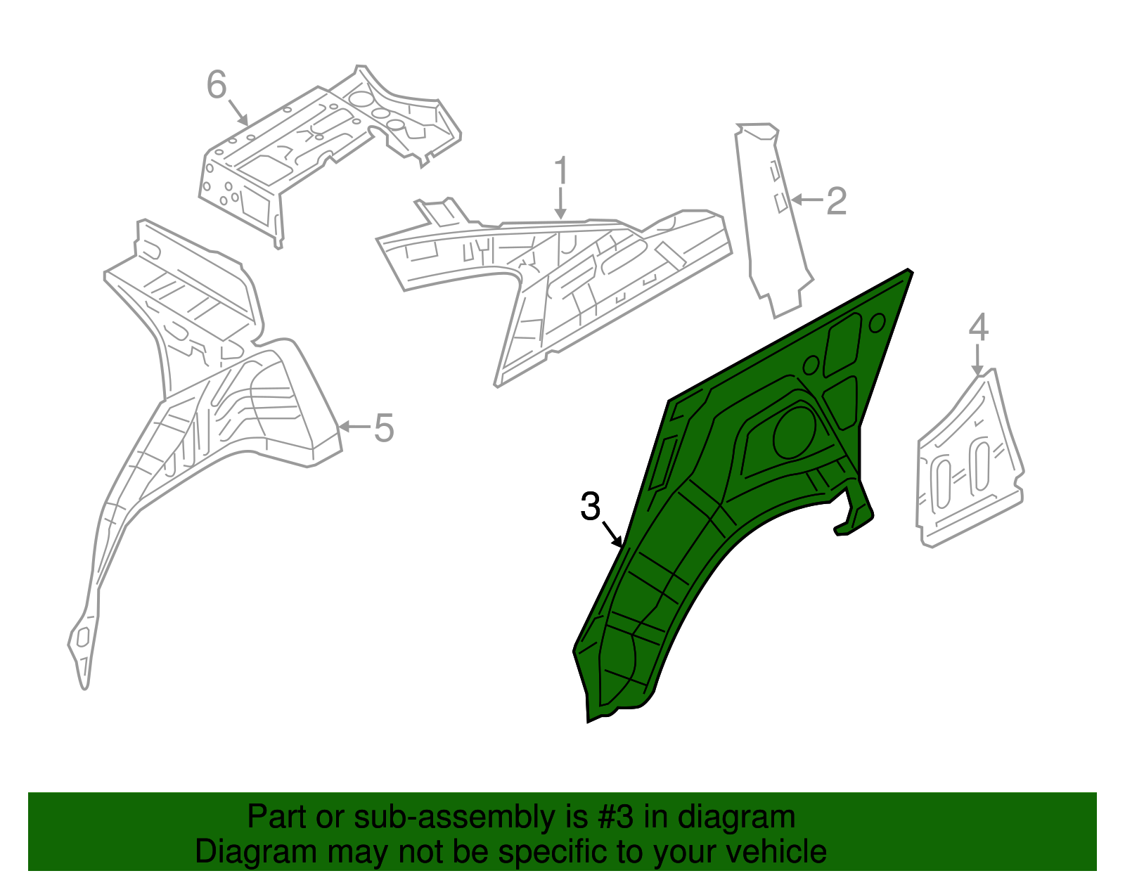 Nissan Wheel Housing Side Panel - Rear Inner Fender - Part #G6713-3BAMA ...