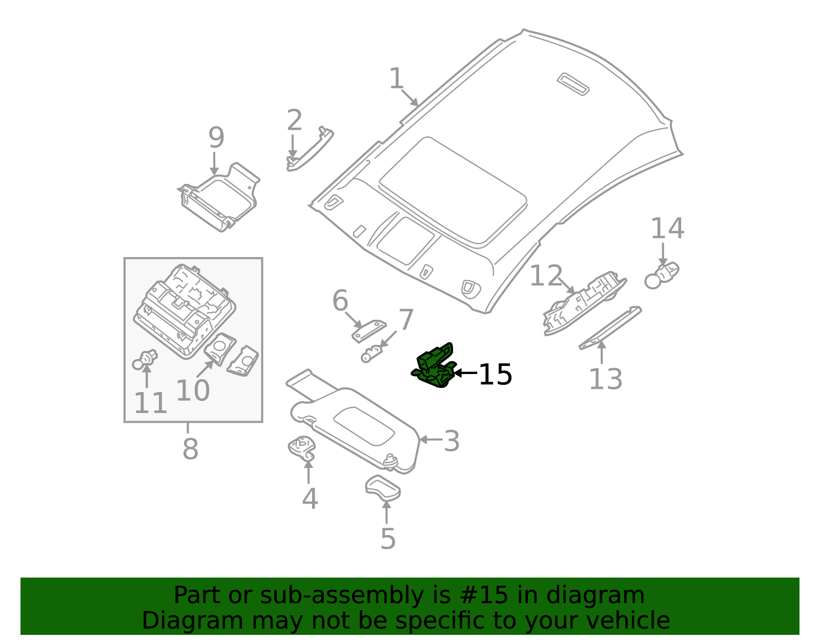 25450-1CA5A - Sunroof Switch 2007-2014 Nissan | Official Nissan Parts Store