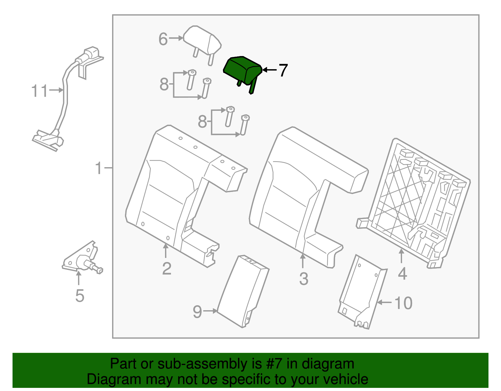 Hyundai - 89730-F2000-XGH - Headrest, Center - 2017-2018 Hyundai ...