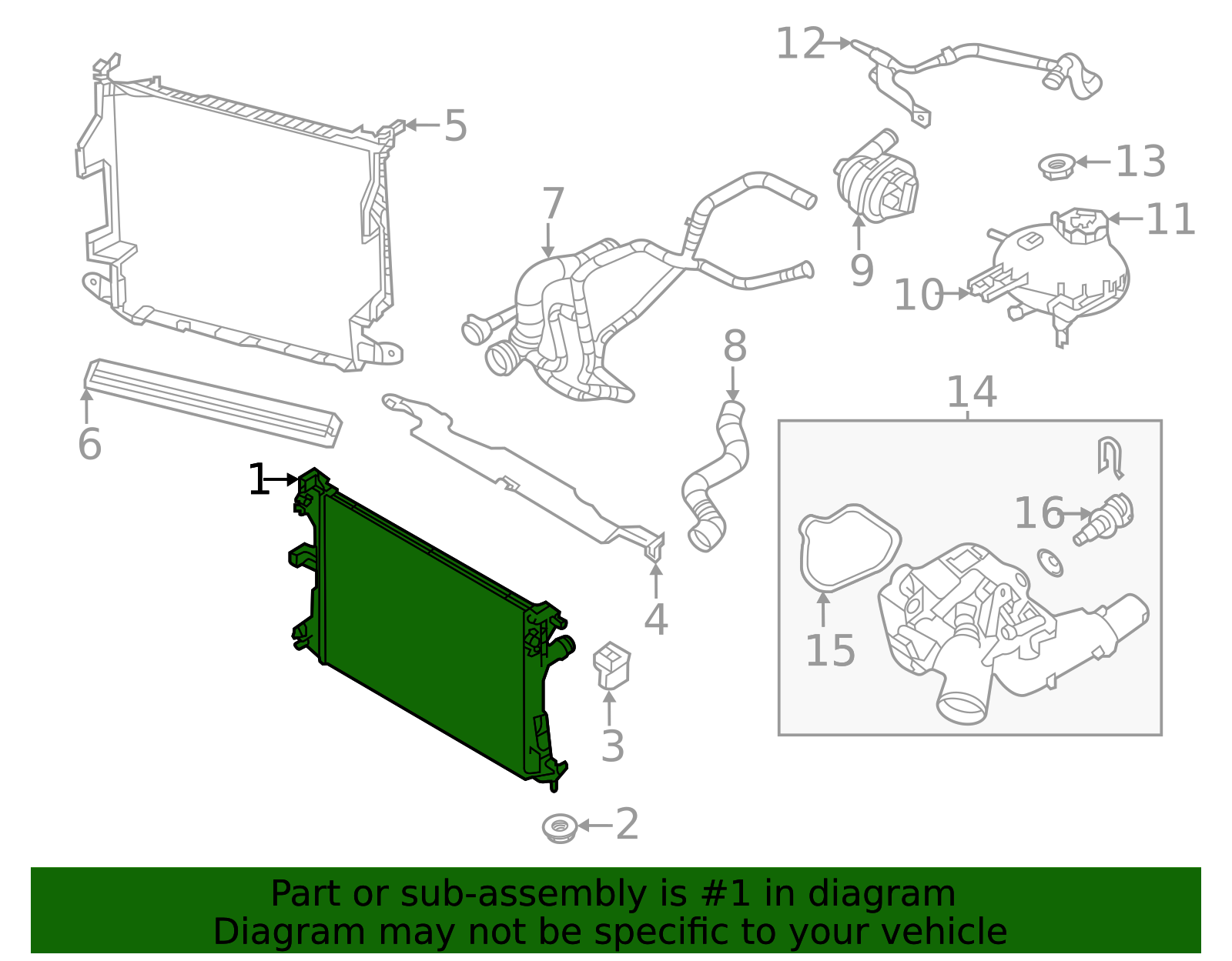 68430445AA - Engine Cooling Radiator - 2019 2020 Jeep Renegade | Mopar ...