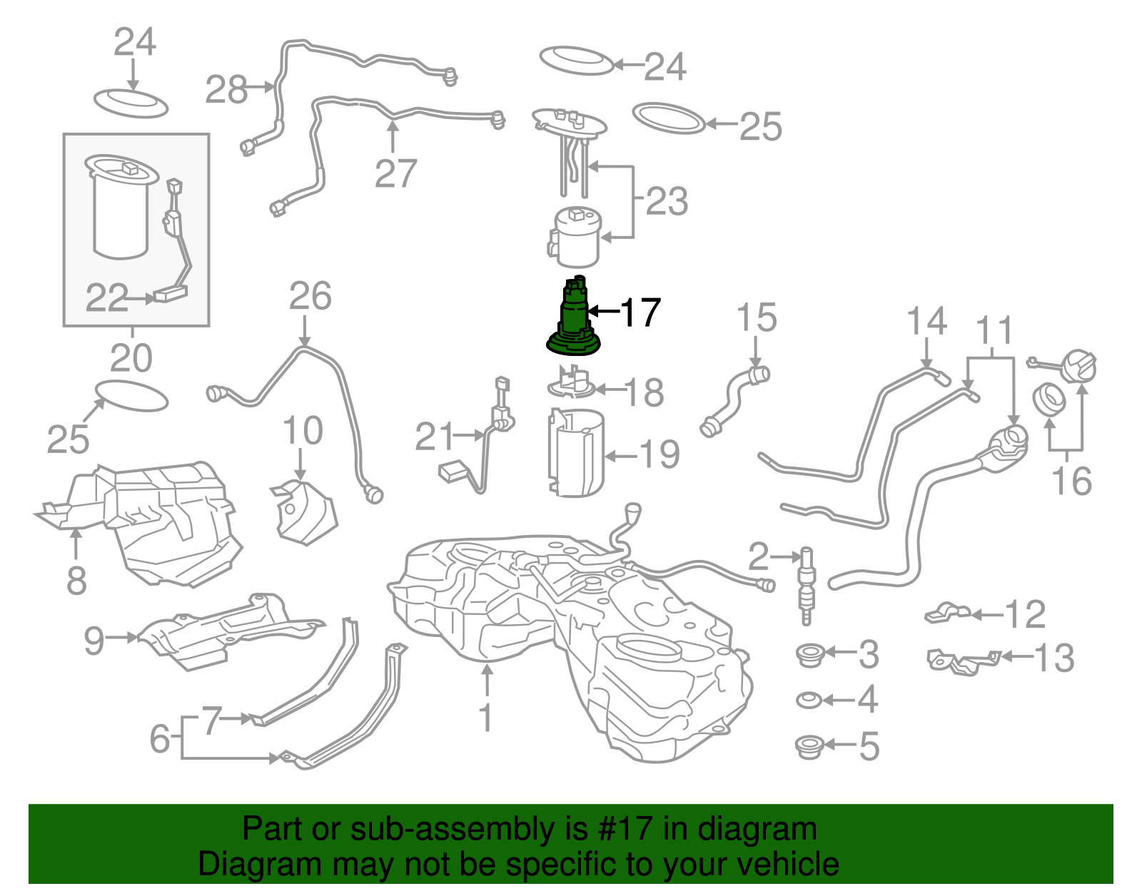 2014-2015 Lexus IS250 Fuel Pump And Strainer Set 23220-31480 | OEM ...