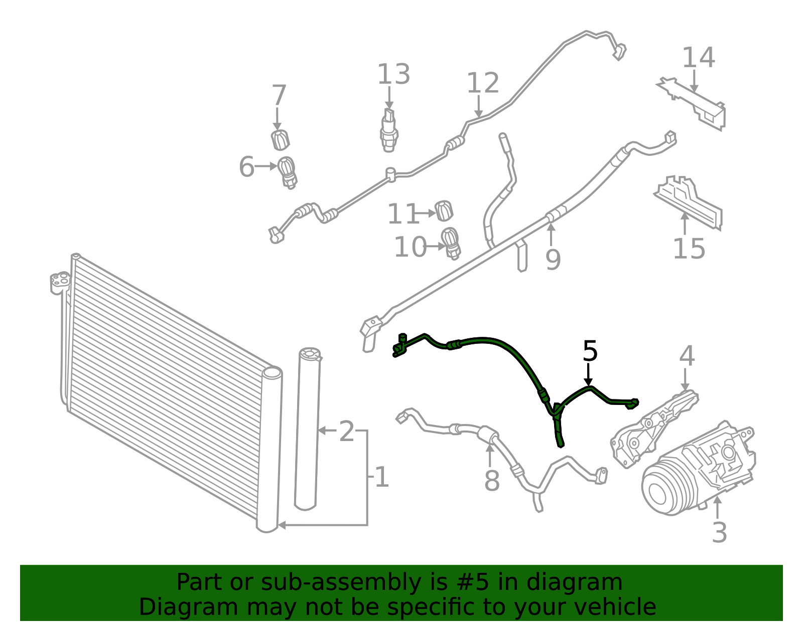 64539231050 - 2012-2017 BMW A/C Refrigerant Discharge Hose (64-53-9-231 ...