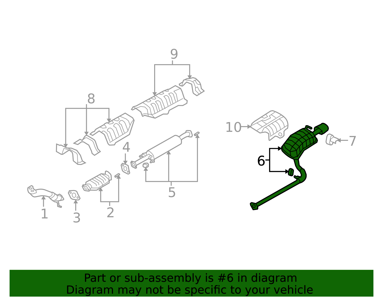 2008-2010 Hyundai Sonata Muffler & Pipe 28700-3K520 | MotorMotor