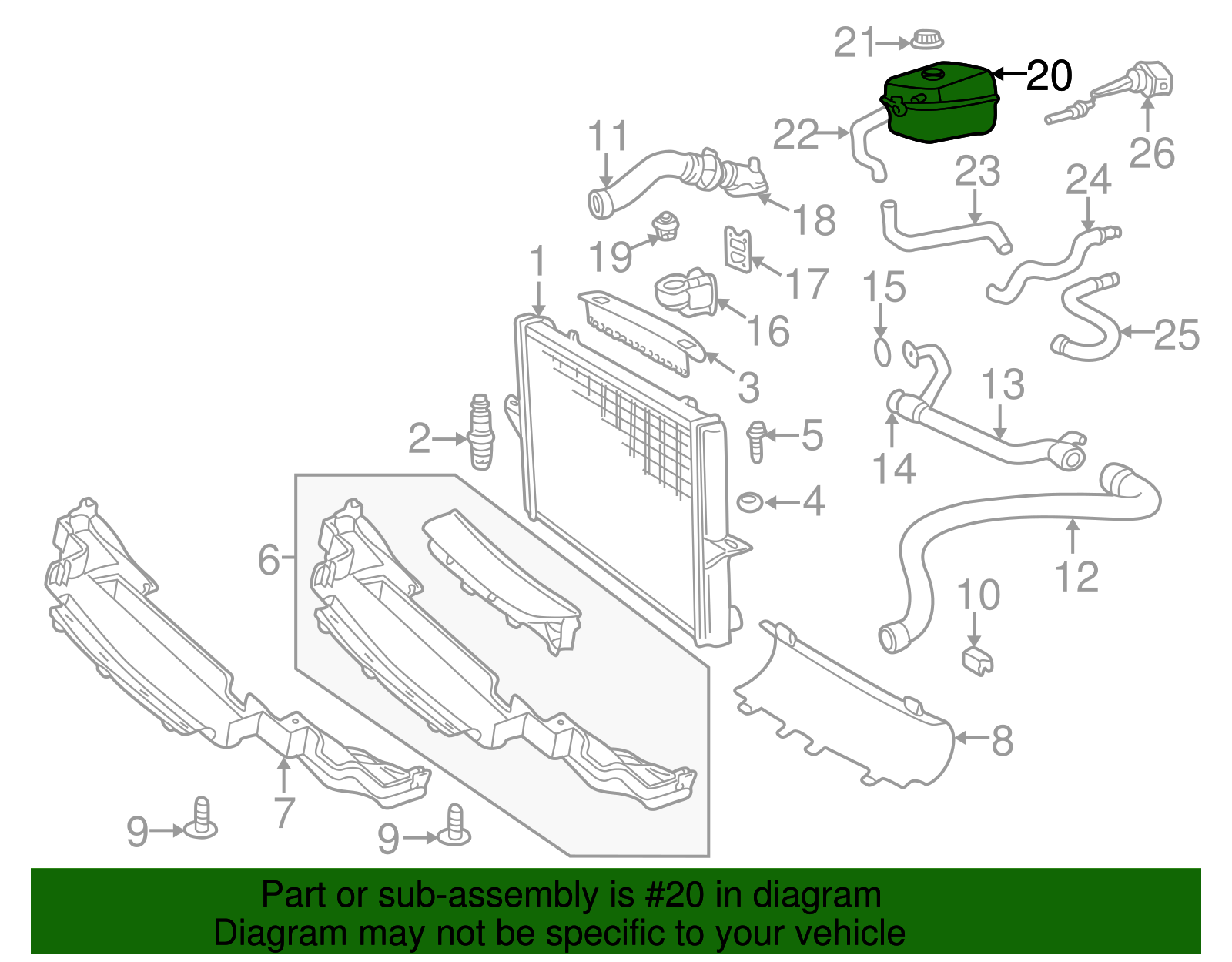 1994-1998 Volvo Expansion Tank 9141095 | TascaParts.com