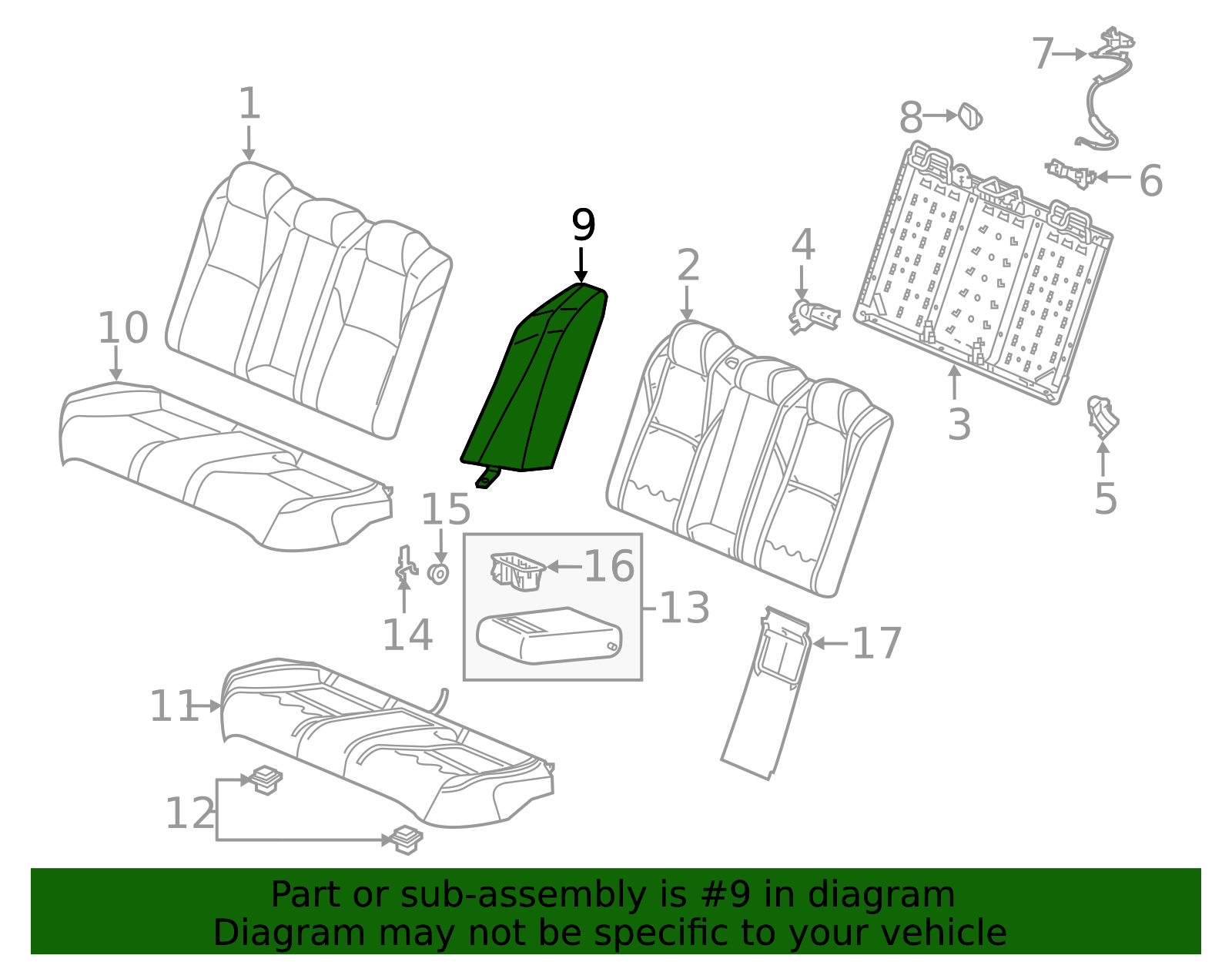Seat Back Bolster - OEM Support Cushion Assembly | AutoNation Parts
