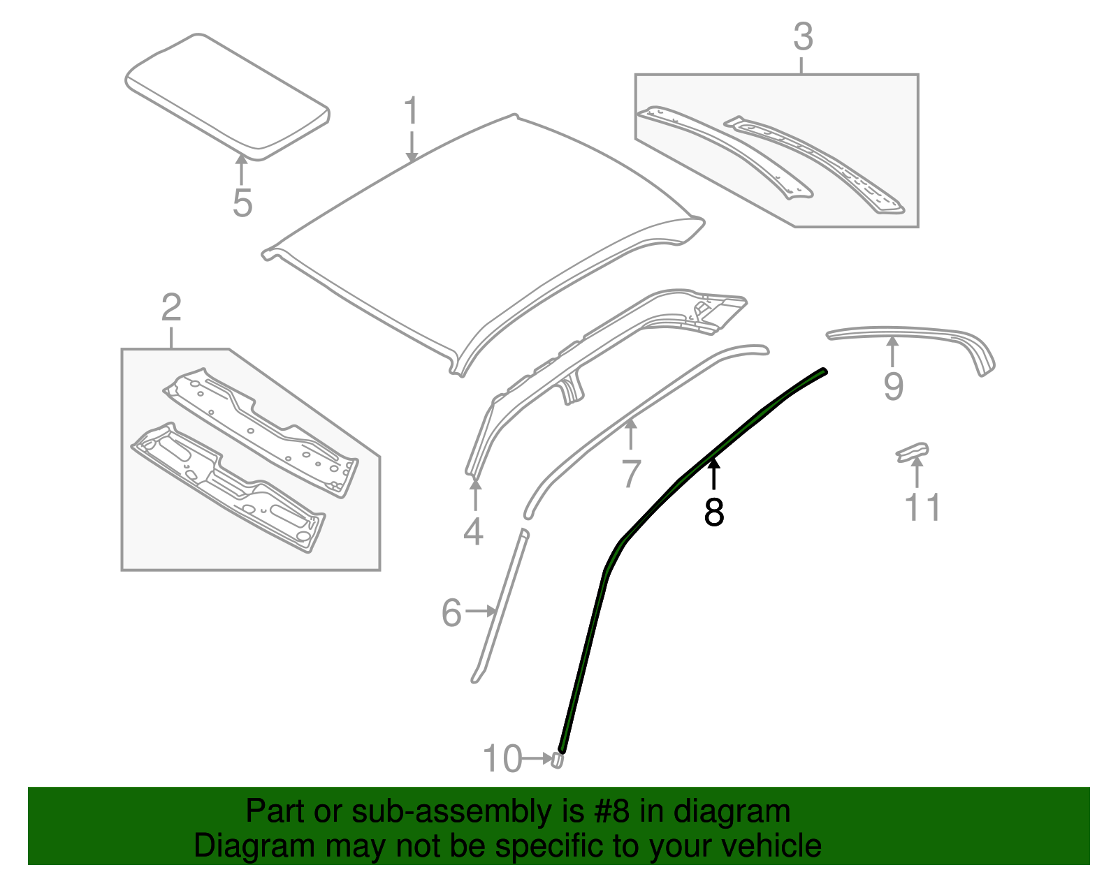 1995-2001 BMW Roof Molding 51-13-8-125-829 | BMW OEM Parts