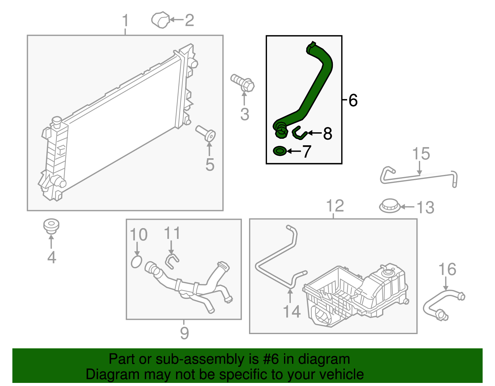 2011-2014 Ford F-150 Upper Hose CL3Z-8260-A | TascaParts.com