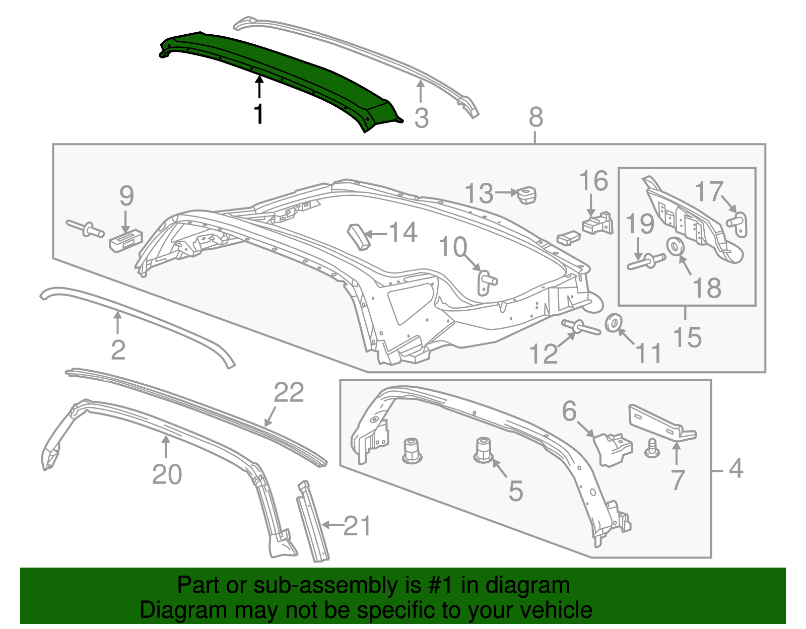 2014-2019 Chevrolet Corvette Rear Roof Extension Panel 23316884 | Shop ...