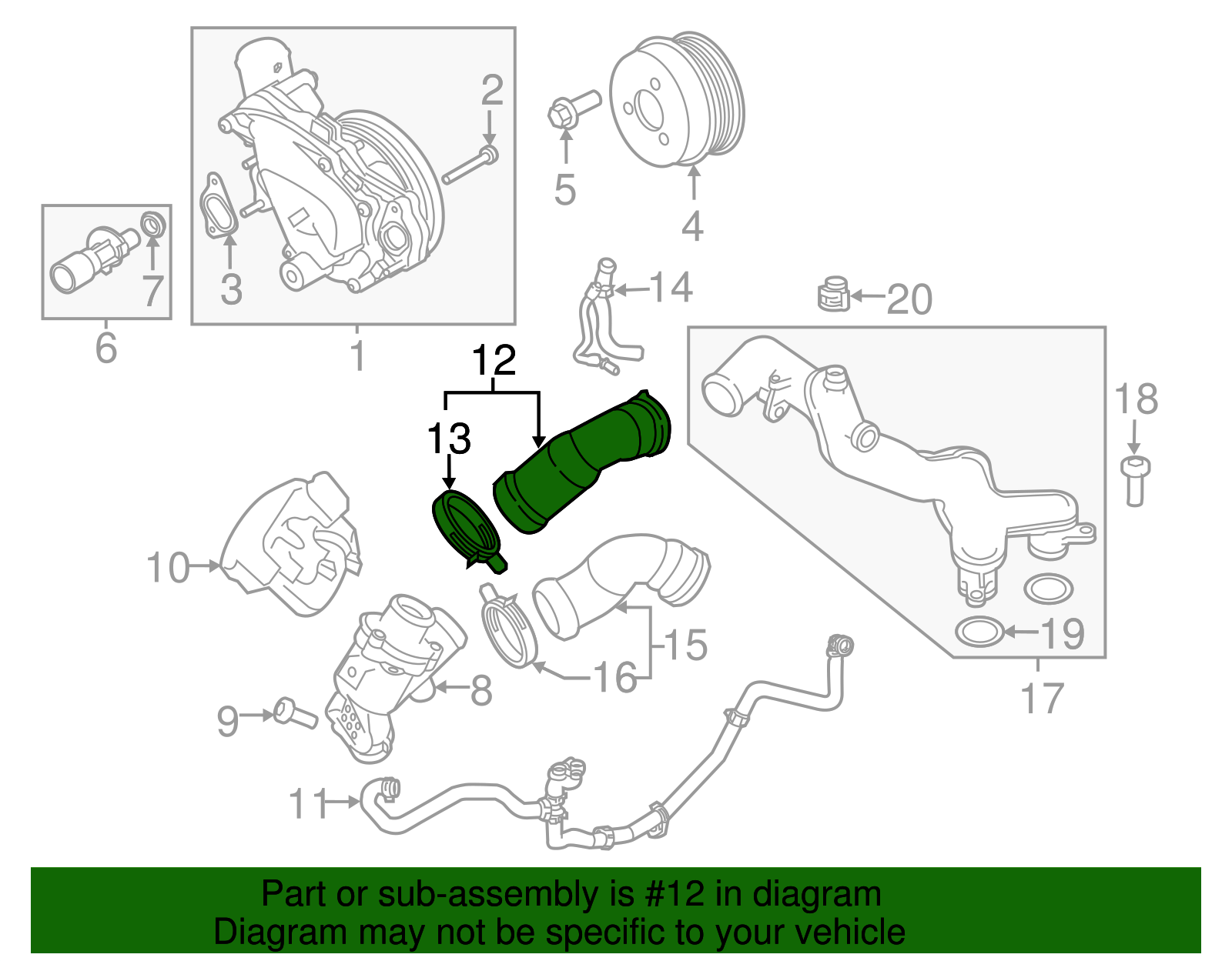 Genuine OEM Engine Coolant Hose Part# LR045238 Fits 2012-2013 Land ...