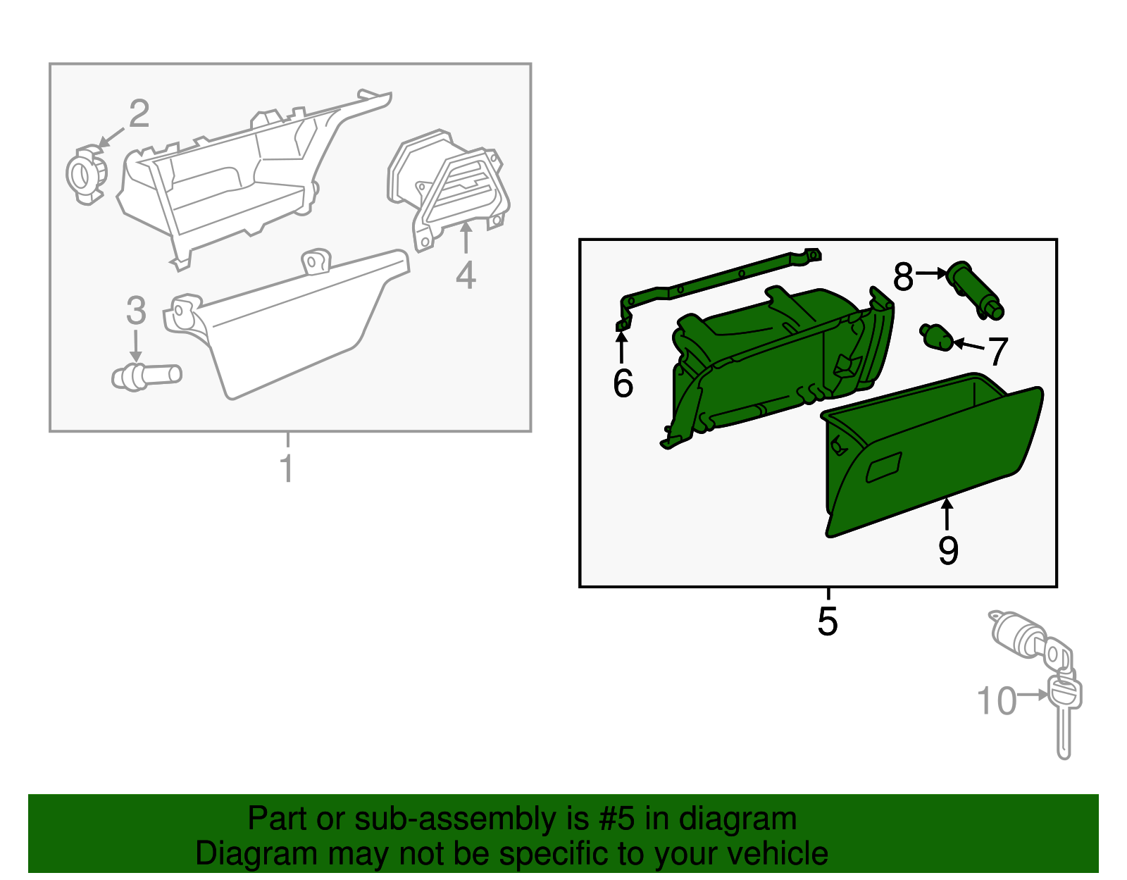 2015-2020 Toyota Sienna Glove Box Assembly 55045-08030-C0 | Toyota ...