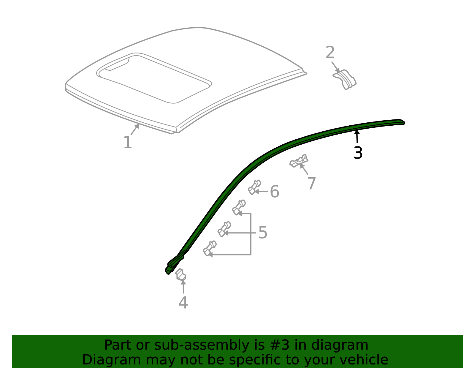 73163-SDN-A01 - Roof Molding 2003-2007 Honda Accord | Honda Parts Online