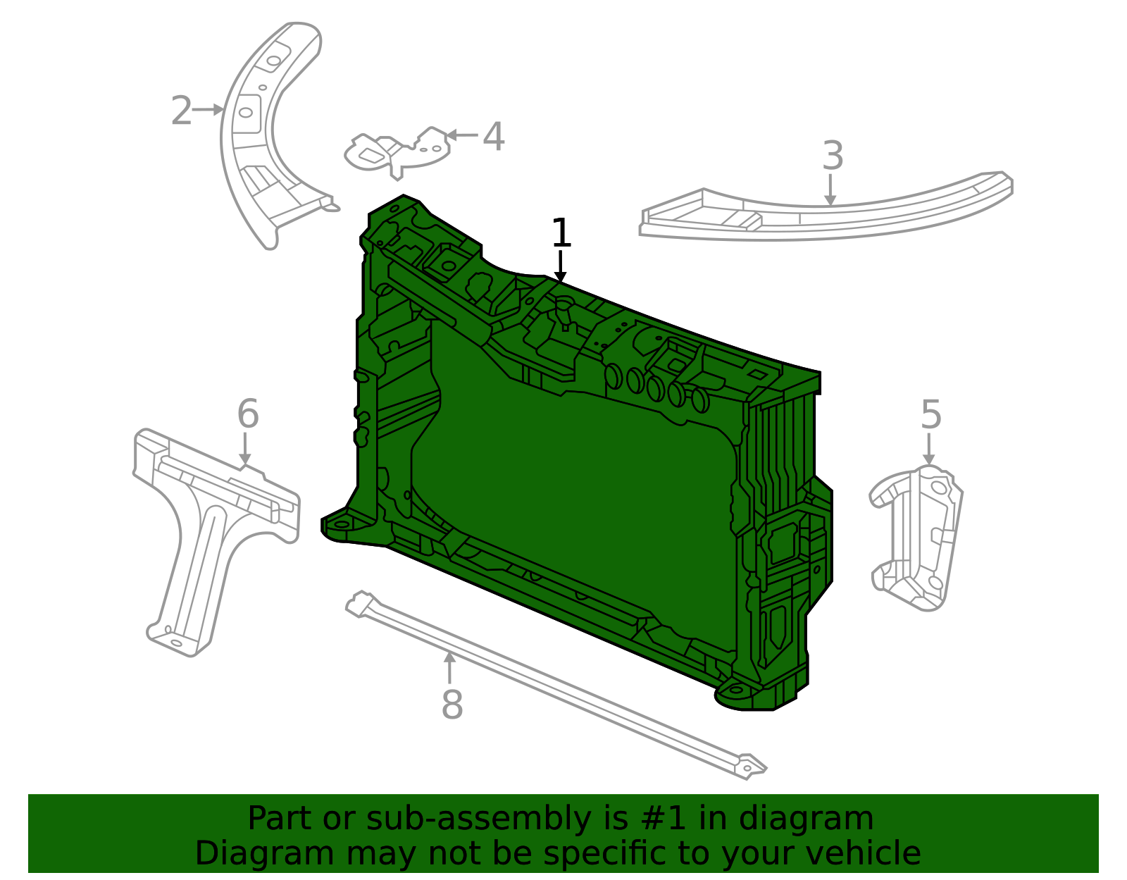 Genuine OEM Acura - Radiator Support Part# 71411-3S5-A01 | Acura Parts ...