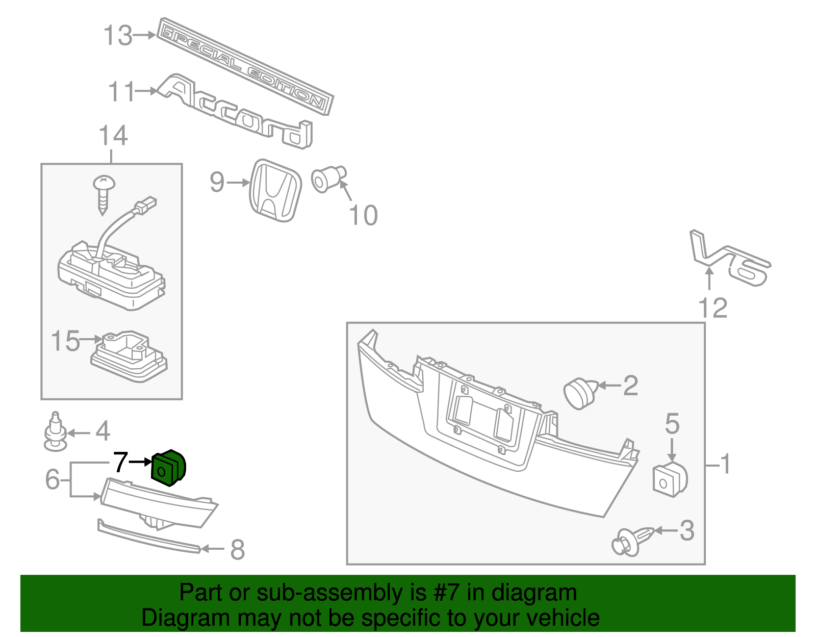 34153-TA0-P01 - Reflector Panel Nut 2011-2012 Honda Accord | Honda ...