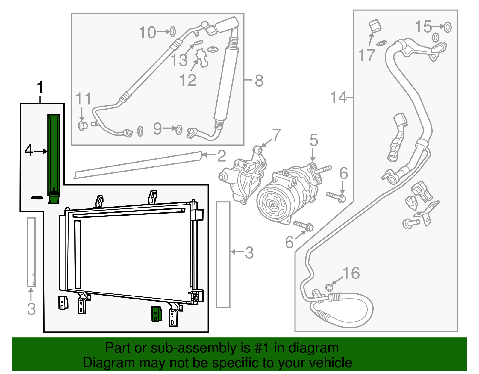 OEM GM Air Conditioning Condenser For 2014-2017 Chevrolet - Part No ...