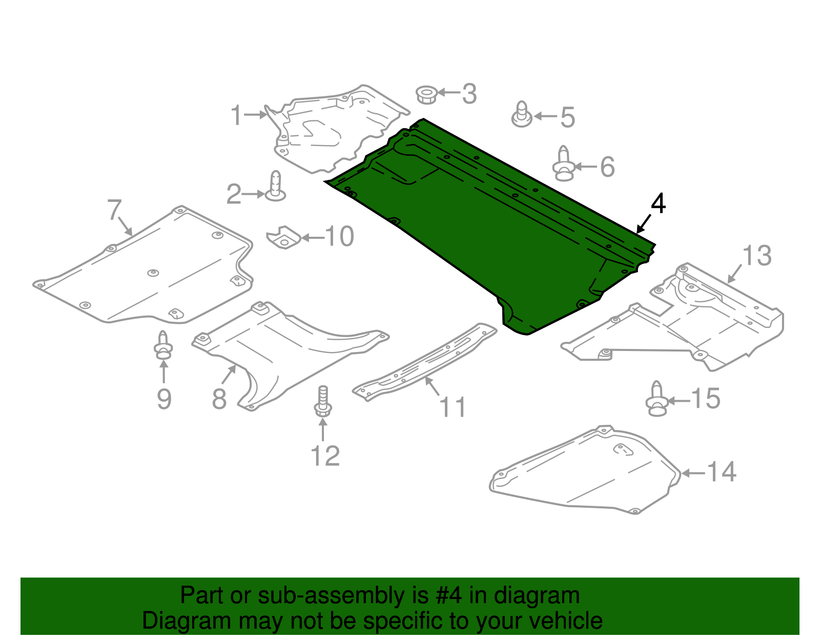 2018-2025 Audi Center Shield 80A-825-207-D | Audi USA Parts