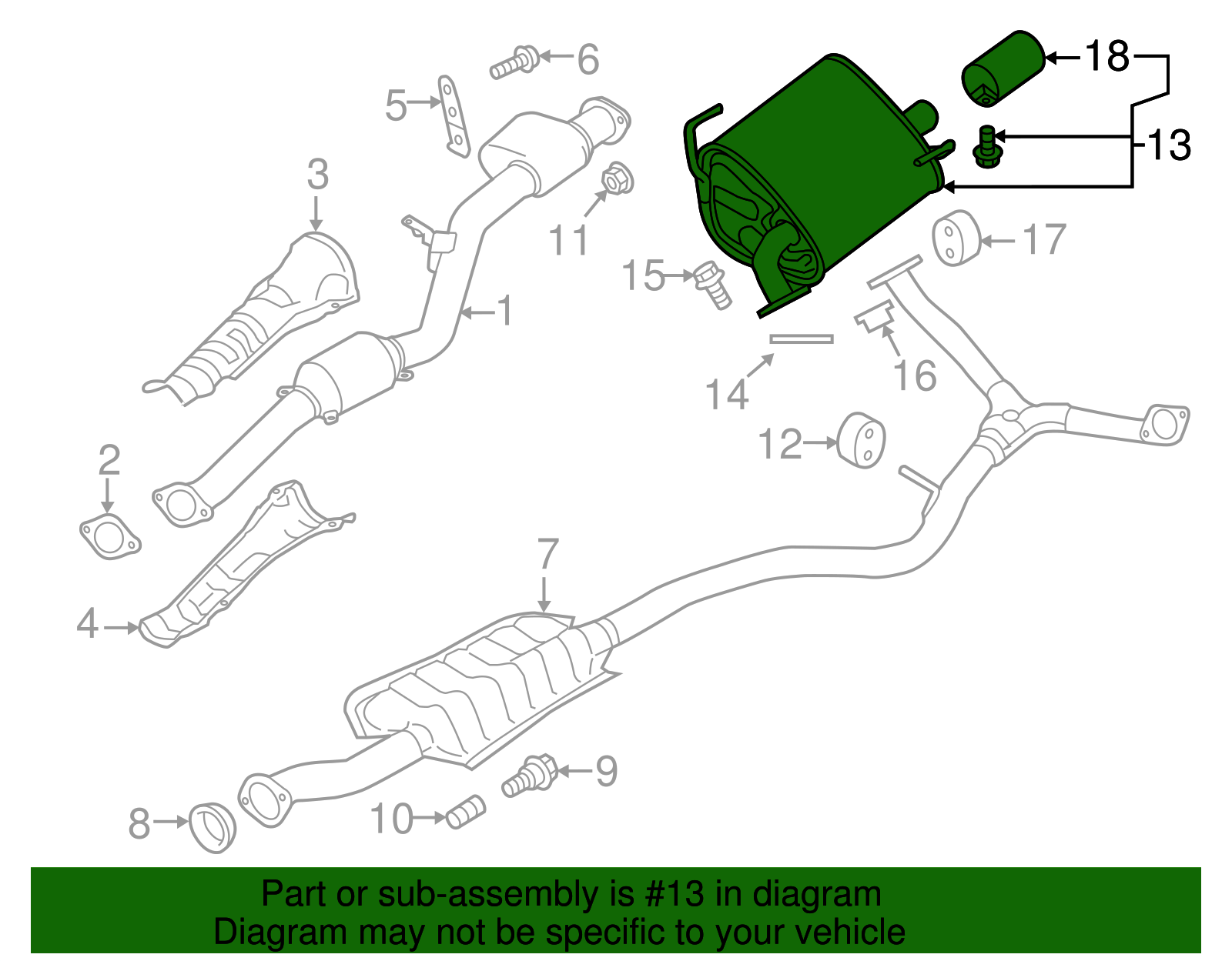 2014-2018 Subaru Forester Muffler & Pipe 44300SG050 | Subaru Parts Store