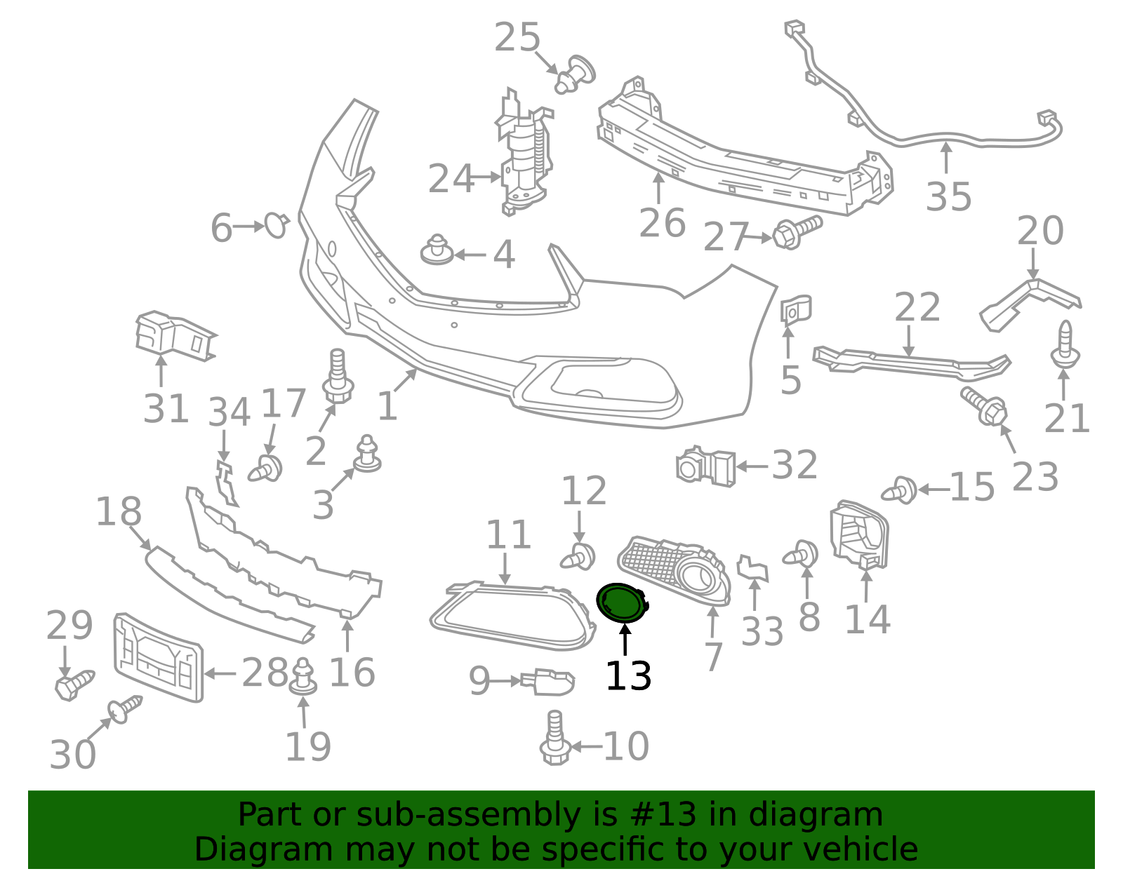 2018-2020 Acura TLX Fog Lamp Bezel 71106-TZ3-A50 | Acura Parts World