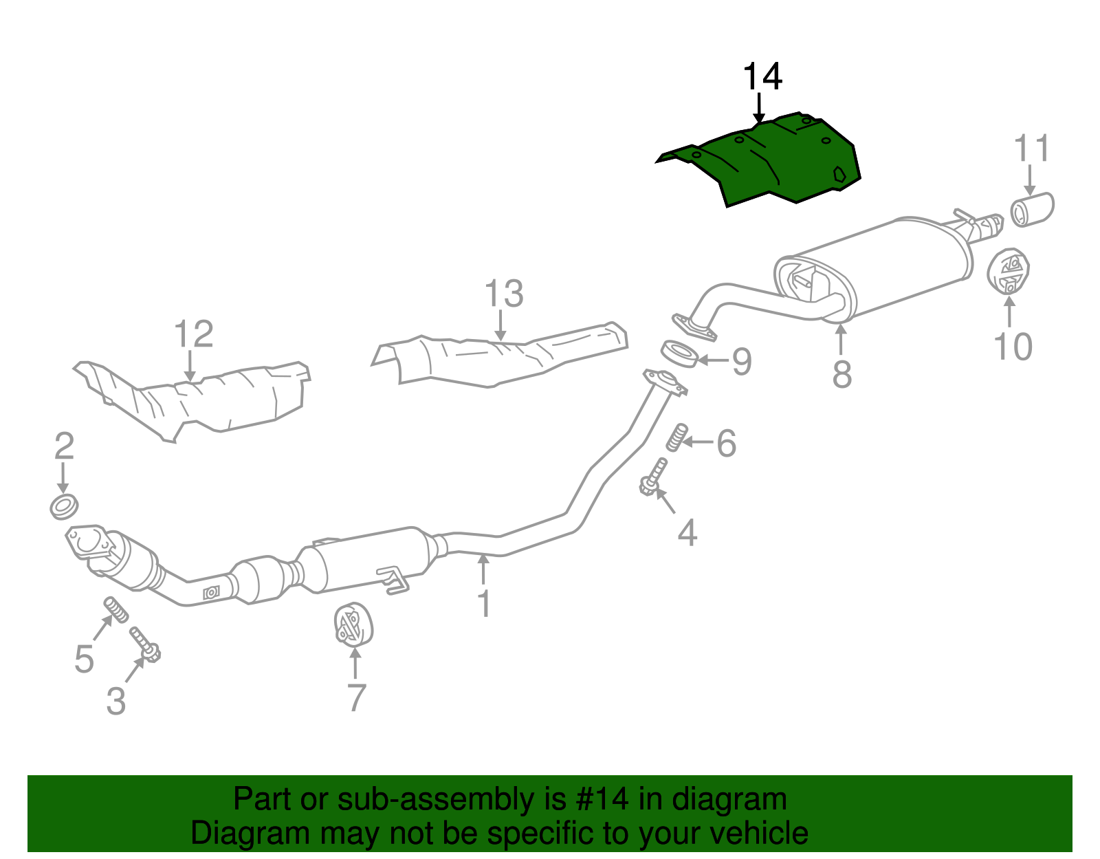 2012-2019 Toyota Corolla Muffler Shield 58327-02051 | Toyota Parts Center