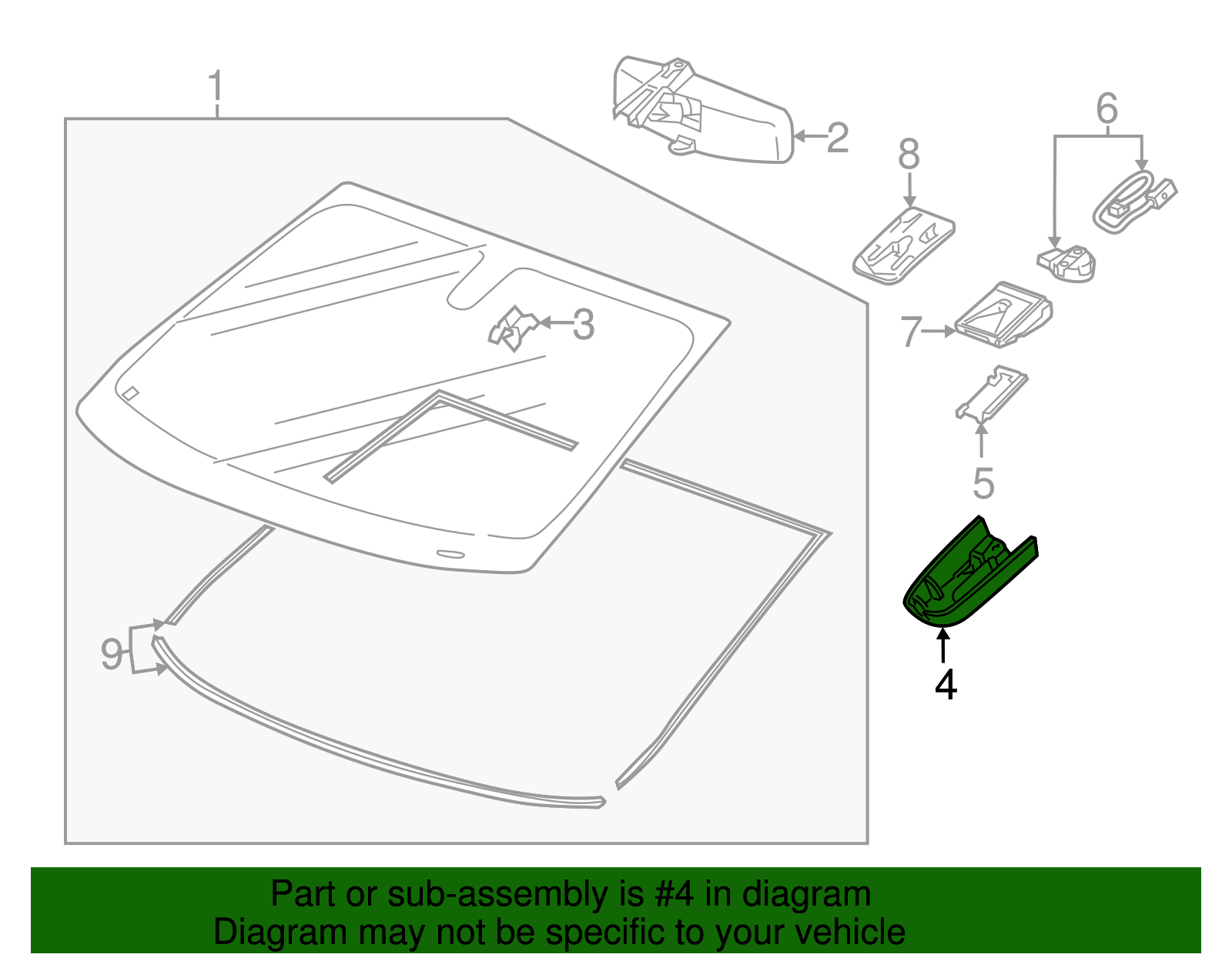 39098949 - Light Opel Gray Windshield Multifunction Sensor Mount ...