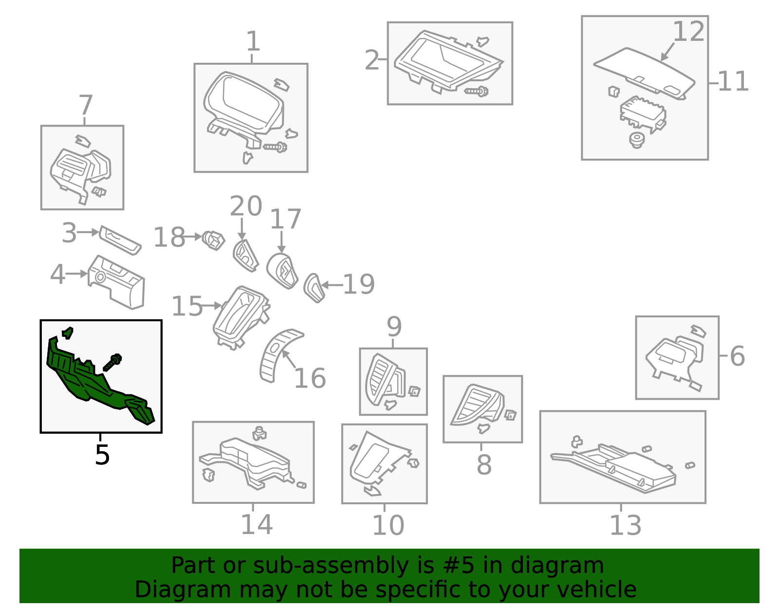 77300-T0A-A01ZC - High-Quality Instrument Panel Knee Bolster for 2012 ...