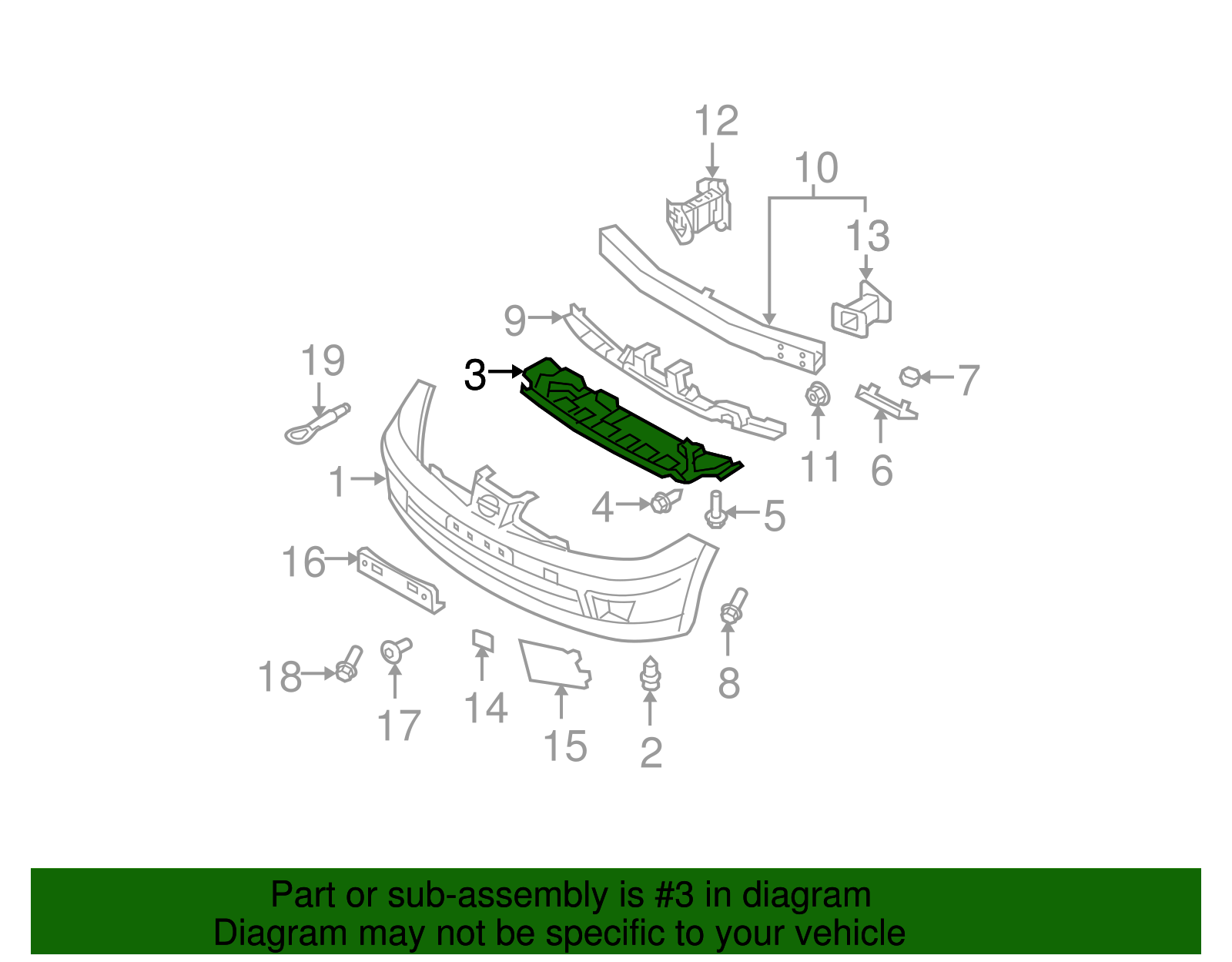 2007-2012 Nissan Versa Valance Panel 62663-EM30A | TascaParts.com