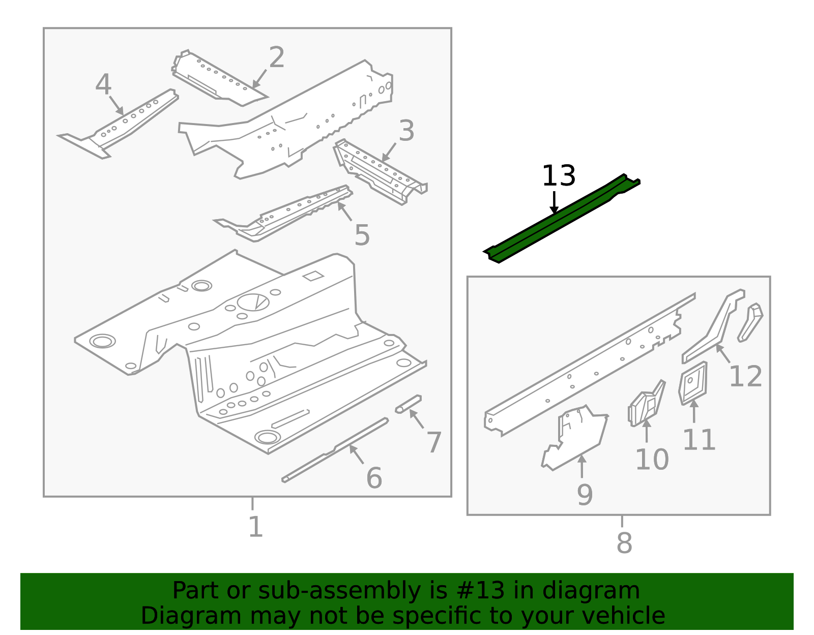 Mazda Floor Pan Crossmember - Underbody Support Beam - Part #N243-54 ...