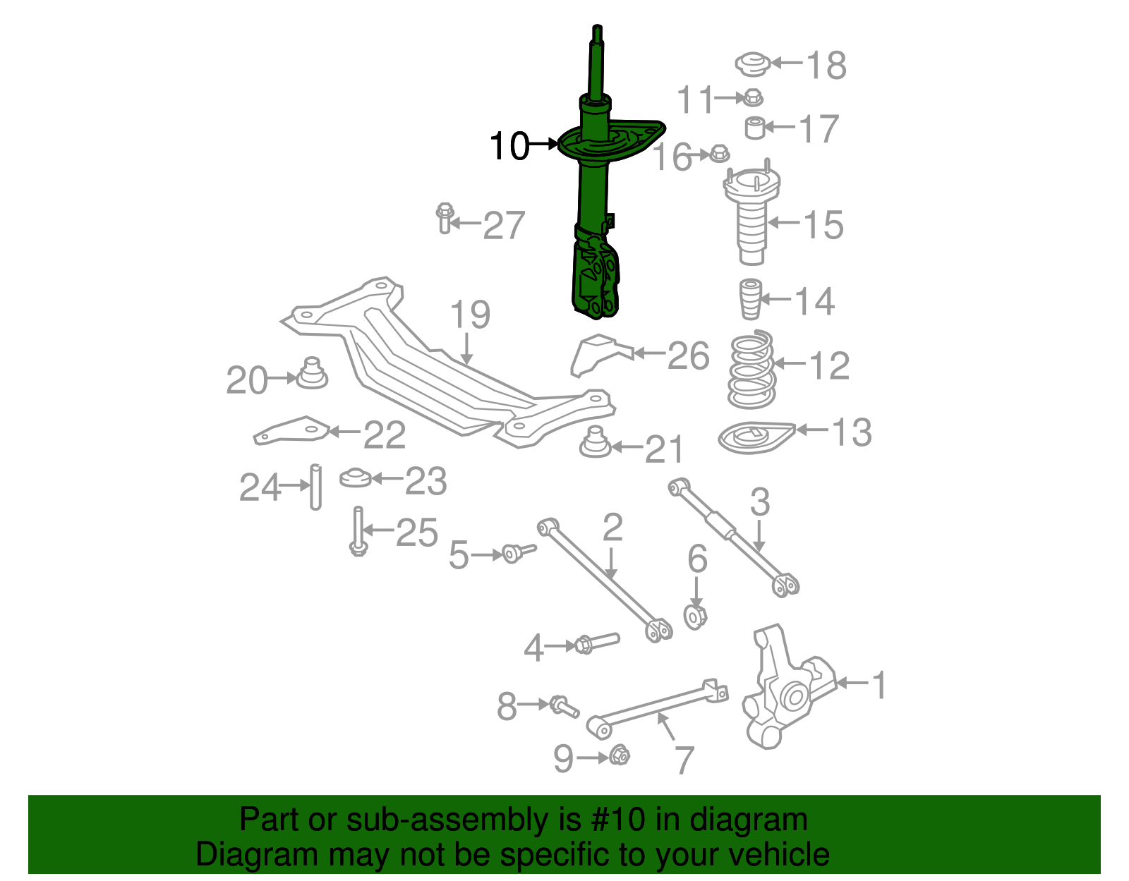 2007-2012 Lexus ES350 Strut 48530-80498 | OEM Parts Online