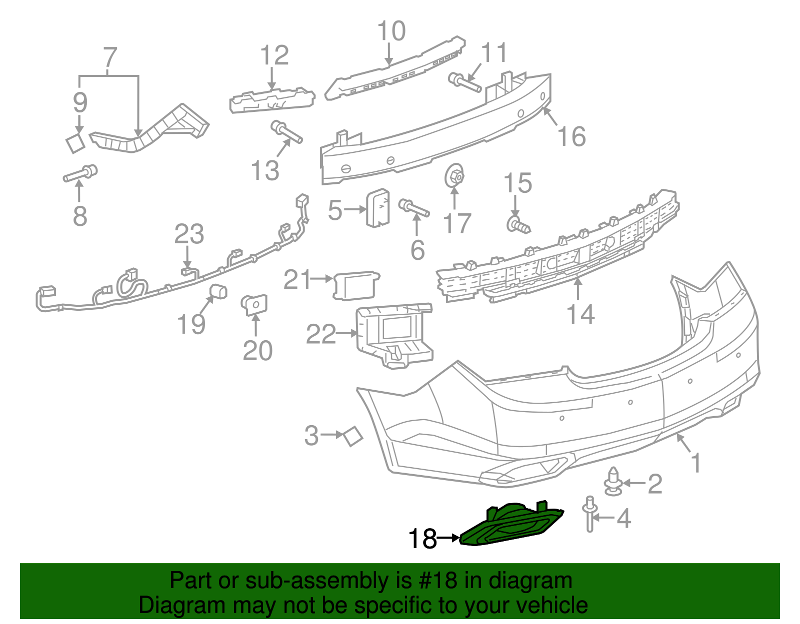 2014-2016 Buick LaCrosse Passenger Side Rear Bumper Exhaust Tail Pipe ...