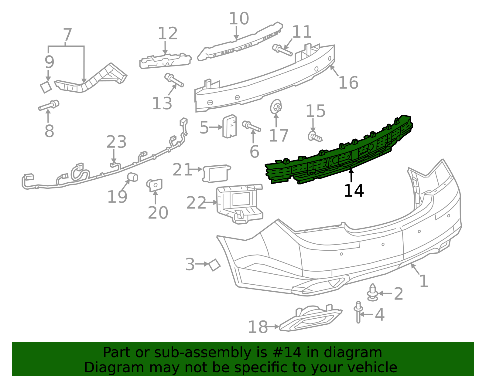 Rear Bumper Fascia Energy Absorber 09014732 | Shop Matick Buick GMC