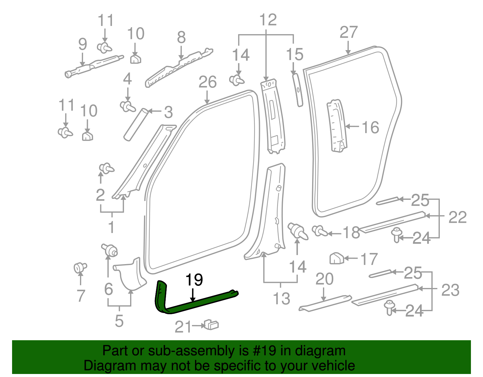 2001-2007 Toyota Highlander Scuff Plate 67913-48010-A0 | Toyota Parts ...