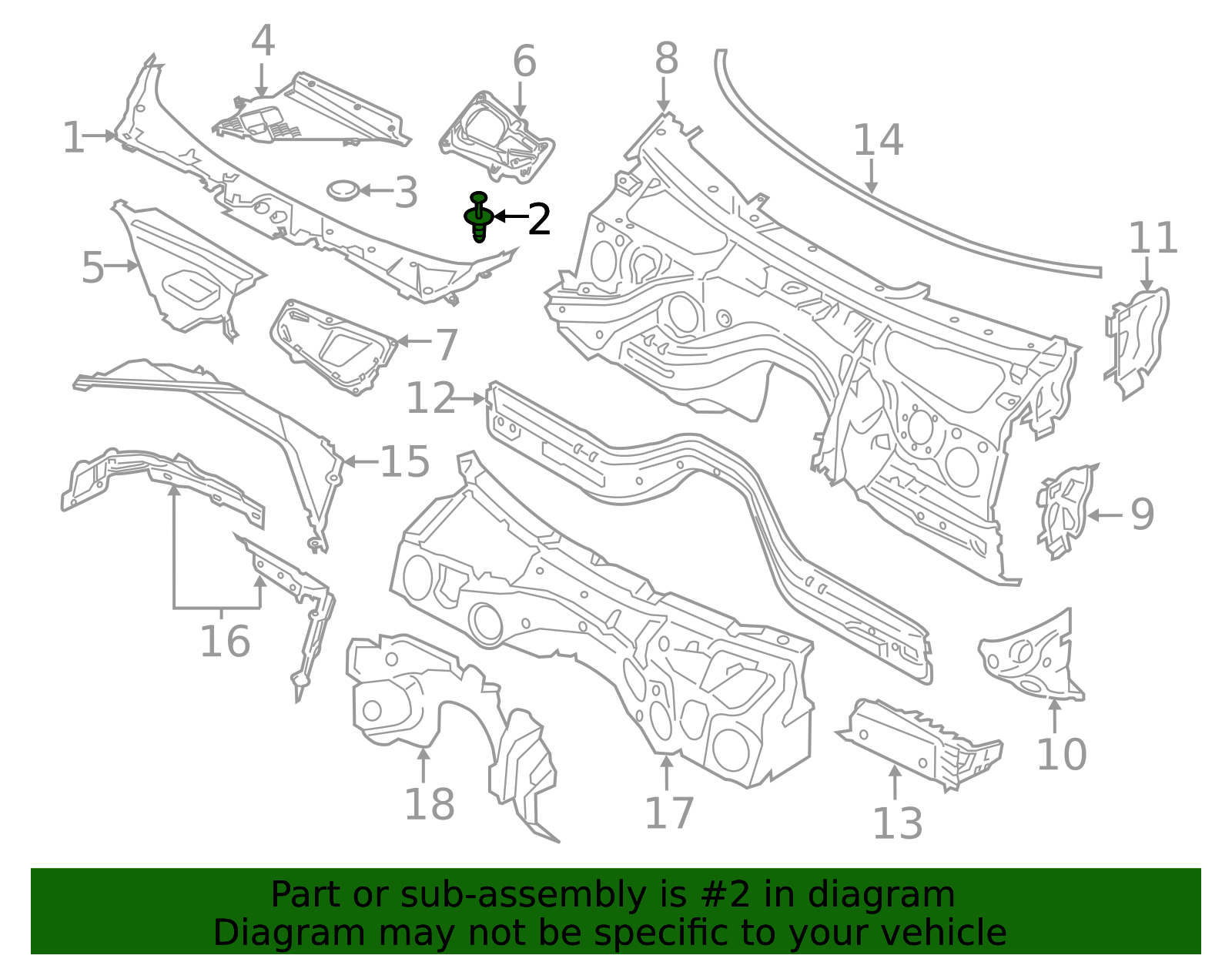 51717064092 - 2014-2021 BMW Cowl Grille Clip (51-71-7-064-092) | BMW of ...