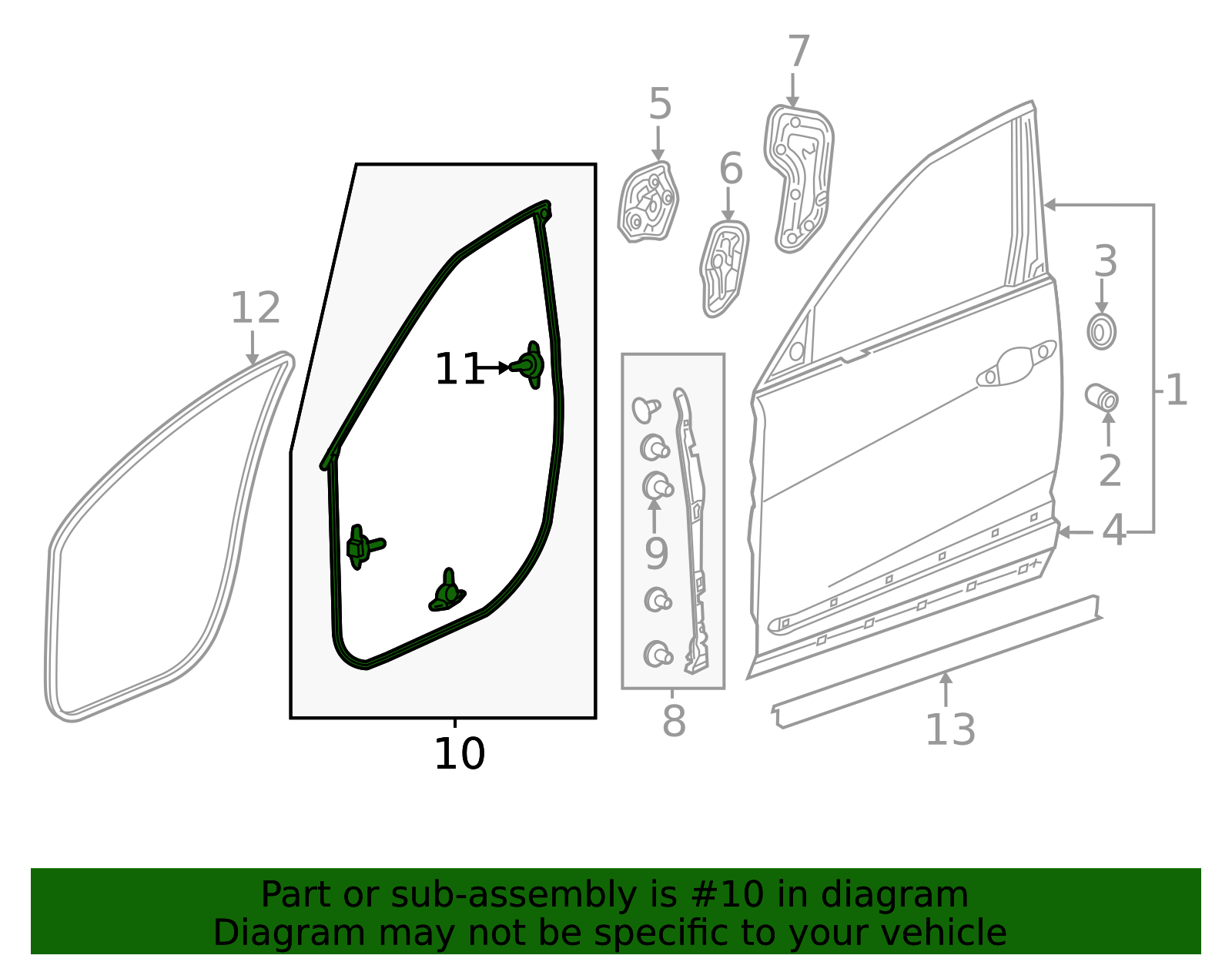 72310-TJB-A01 - 2019-2021 Acura RDX - Weatherstrip, R Front Door | All ...