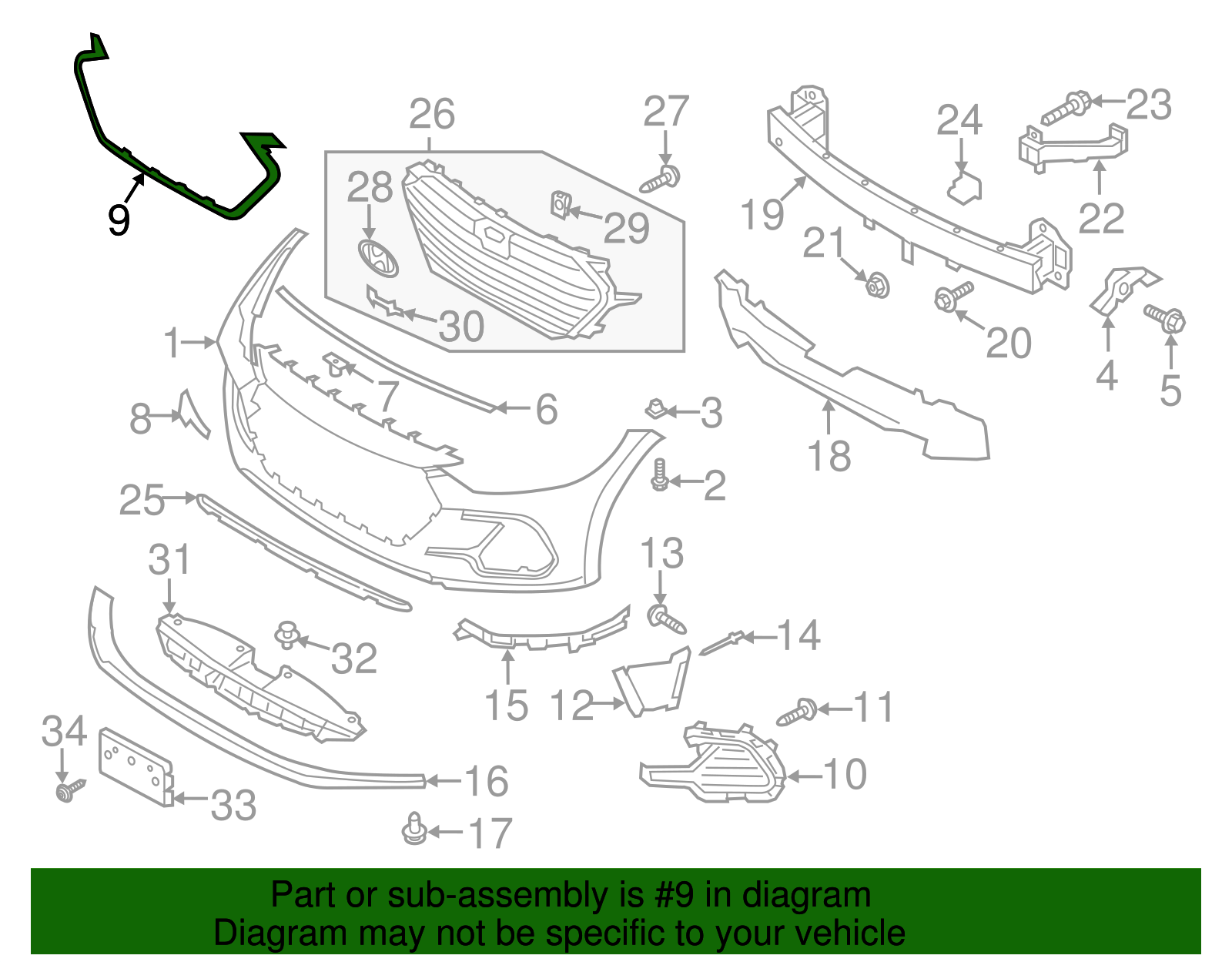 2017-2018 Hyundai Elantra Center Molding 86355-F2500 | OEM Parts Online