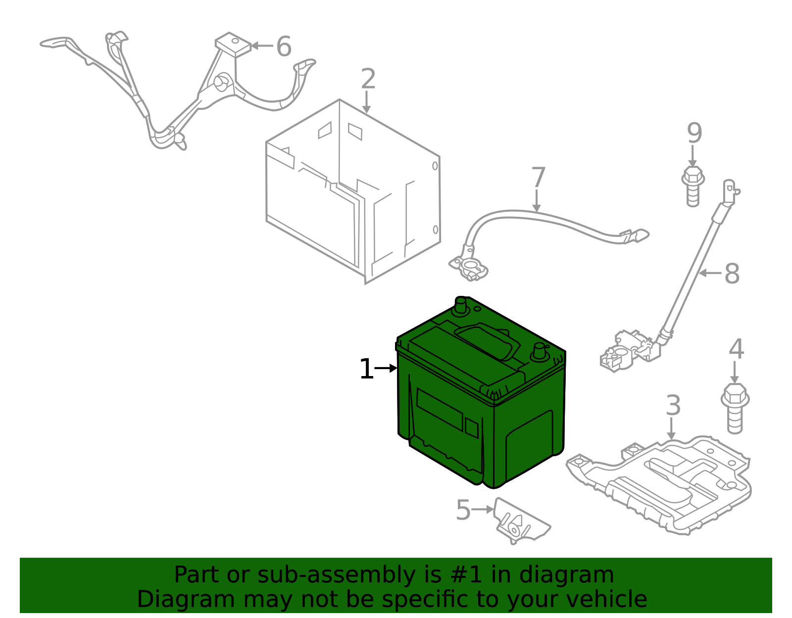 2016-2019 Kia Soul Vehicle Battery 37110-B2720 | TascaParts.com
