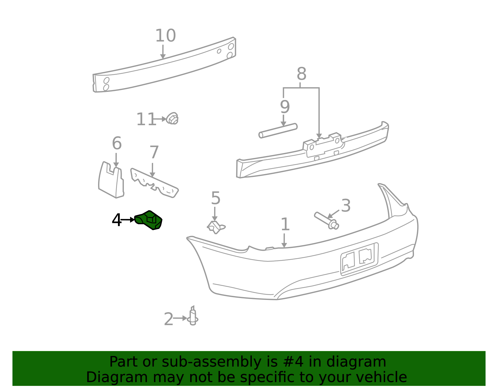 52198-AA010 - Bumper Cover Side Bracket - 2004-2008 Toyota Solara ...
