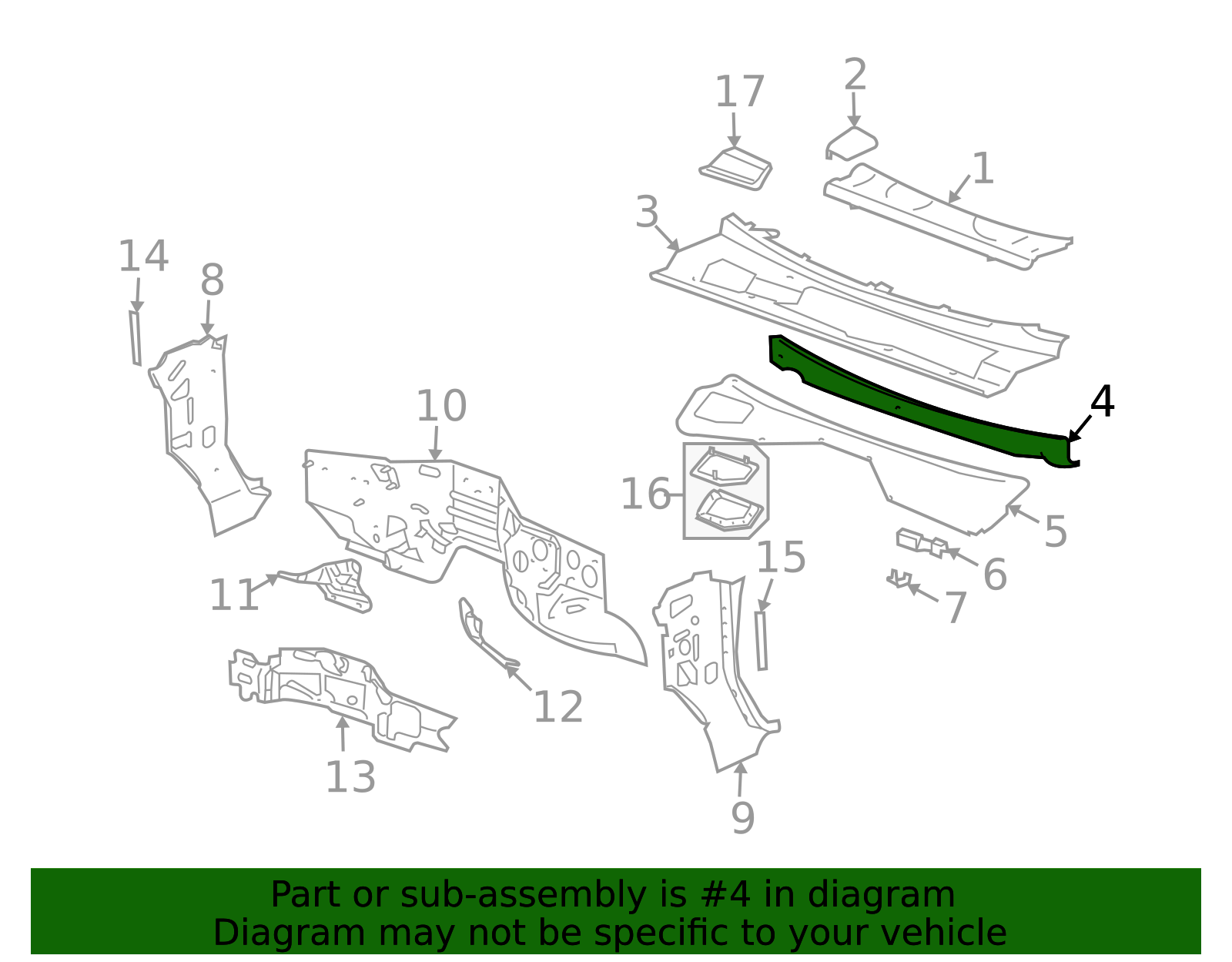 2003-2009 Hummer H2 Plenum Panel 15060931 | Shop Matick Buick GMC