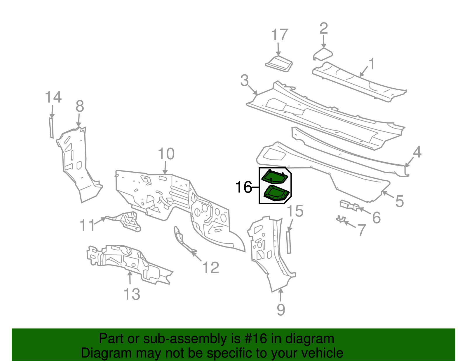 1999-2020 GM Plenum Lower Panel Water Deflector 25809428 | Shop Matick ...